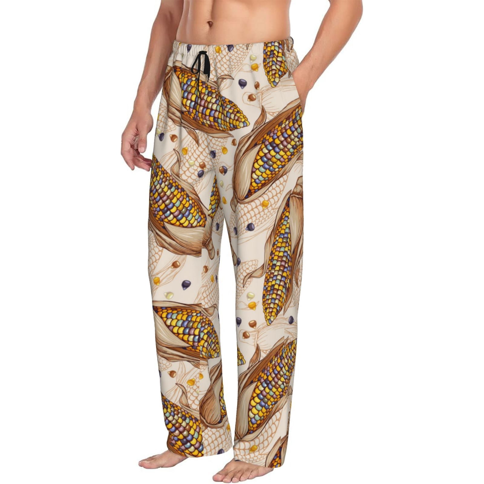 Long Pajama Pants for Men, Corn 5 Comfort Mens Bottoms Sleep Pants with ...