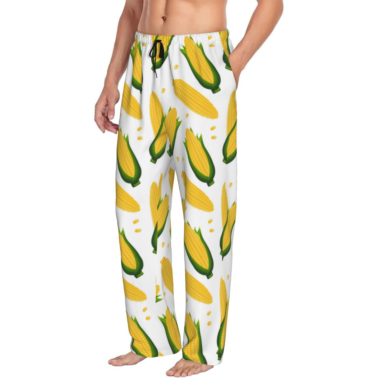Long Pajama Pants for Men, Corn On The Cob Comfort Mens Bottoms Sleep ...