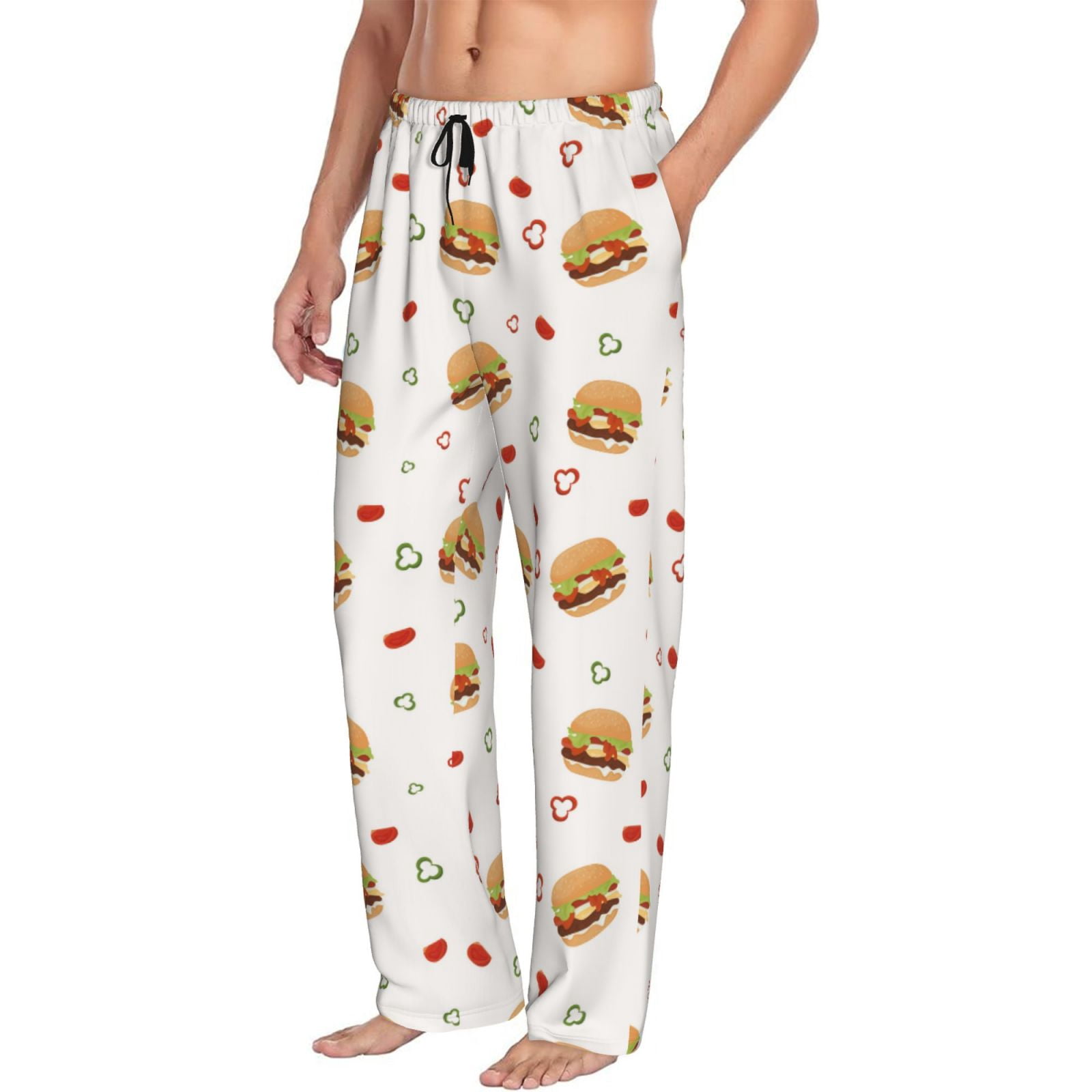 Long Pajama Pants for Men, Cute Food Tomato Chili Comfort Mens Bottoms ...
