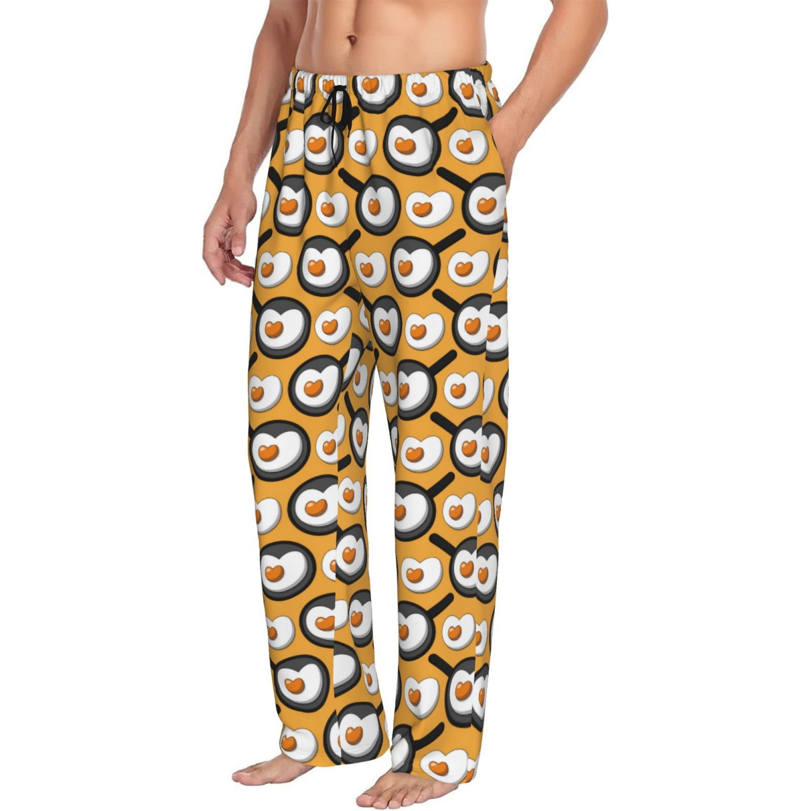Long Pajama Pants for Men, Cute Love Fried Egg Comfort Mens Bottoms ...