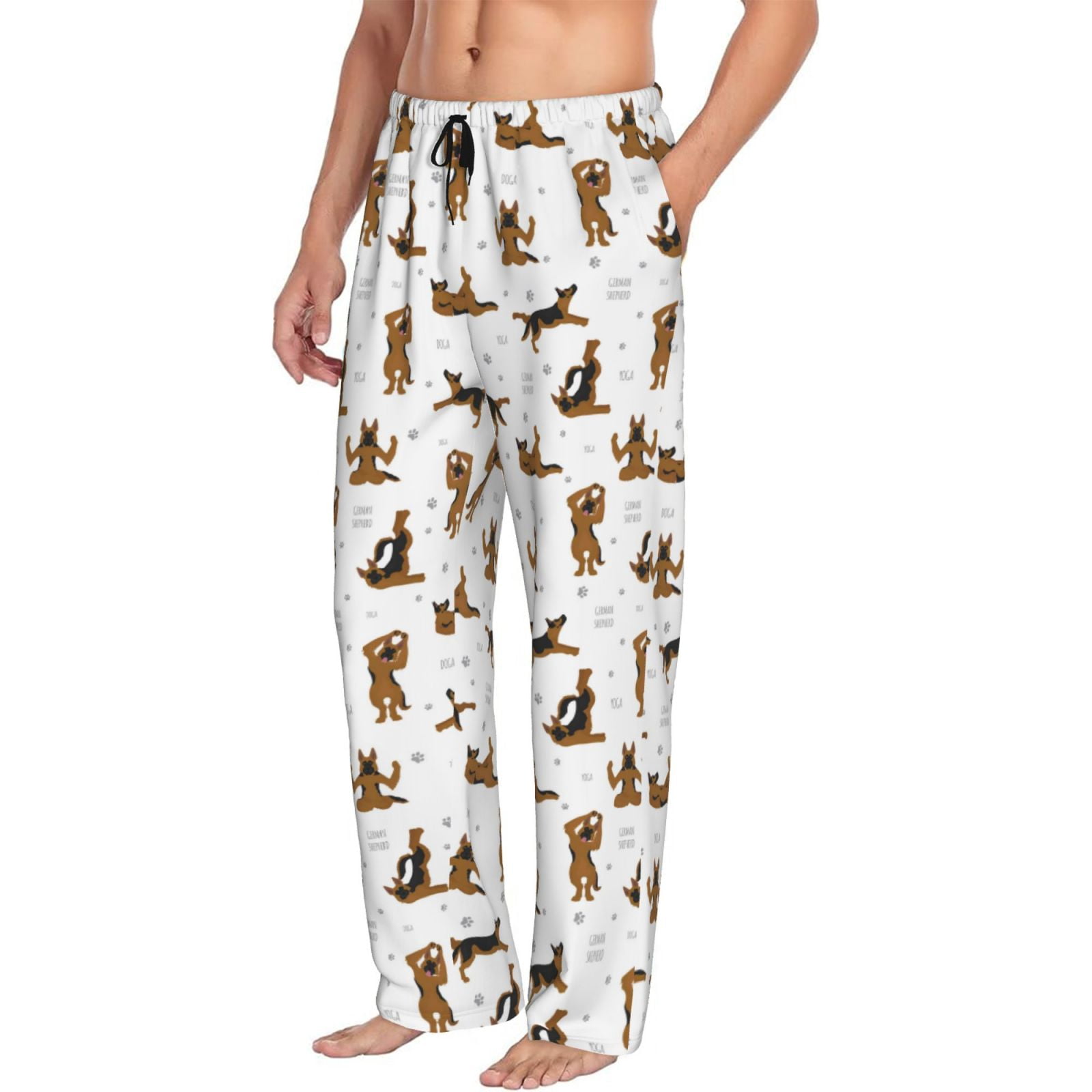 Long Pajama Pants for Men, German Shepherd Dog No.1007 Comfort Mens ...