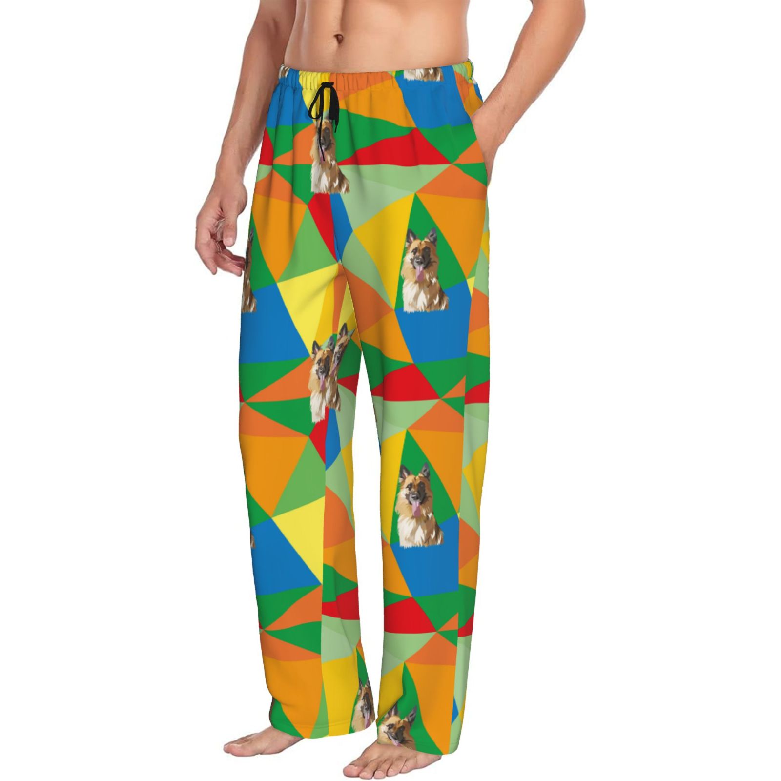 Long Pajama Pants for Men, German Shepherd Dog No.1018 Comfort Mens ...