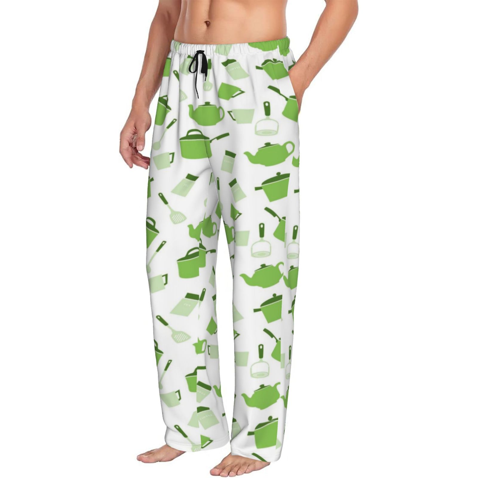 Long Pajama Pants for Men, Kitchen Utensiles Cooking Pots Comfort Mens ...