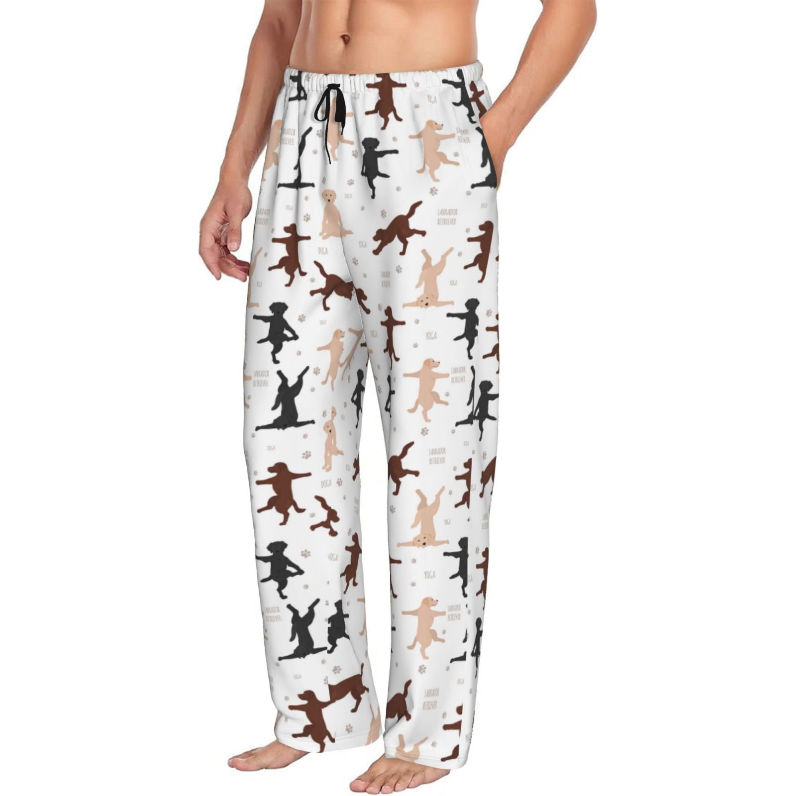 Long Pajama Pants for Men, Labrador Retriever Dog Dance Comfort Mens ...