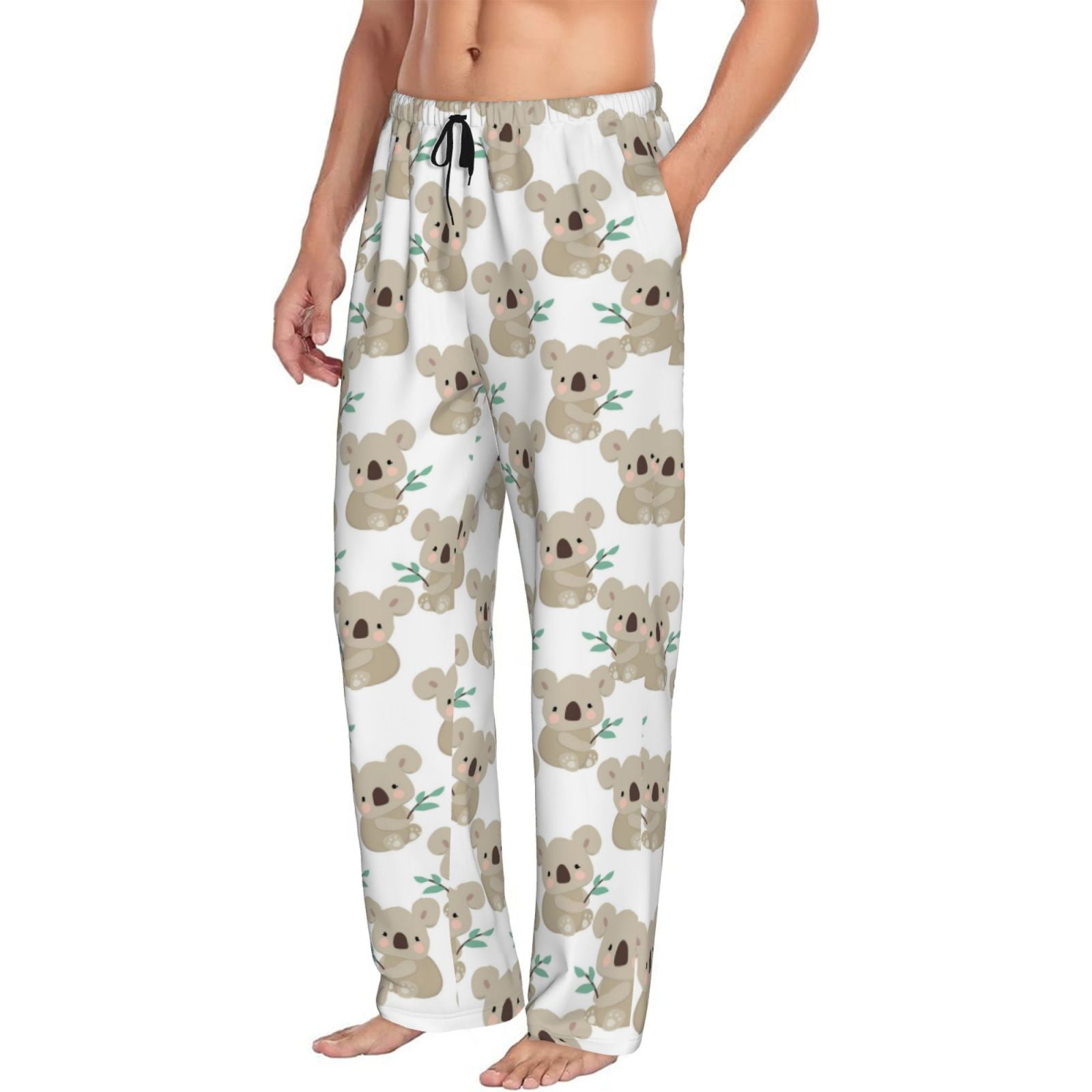 Long Pajama Pants for Men, Light Brown Koala Comfort Mens Bottoms Sleep ...