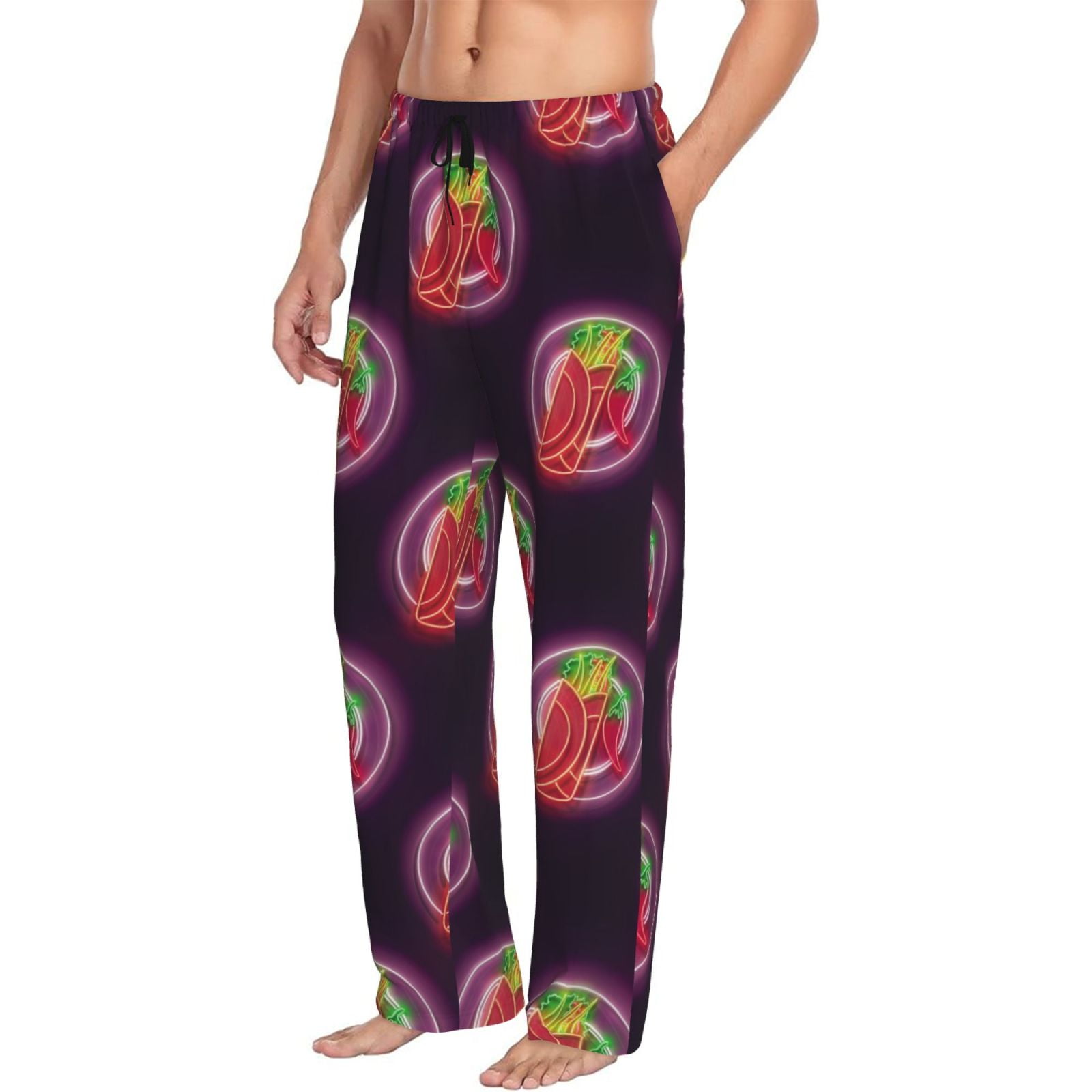 Long Pajama Pants for Men, Light Bulb Pattern chili Comfort Mens ...