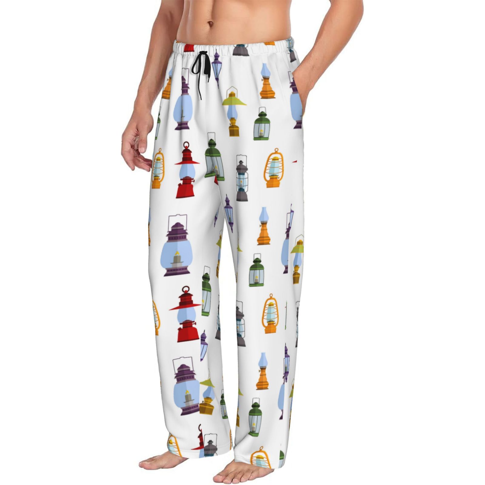 Long Pajama Pants for Men, Light Bulb vintage style Comfort Mens ...