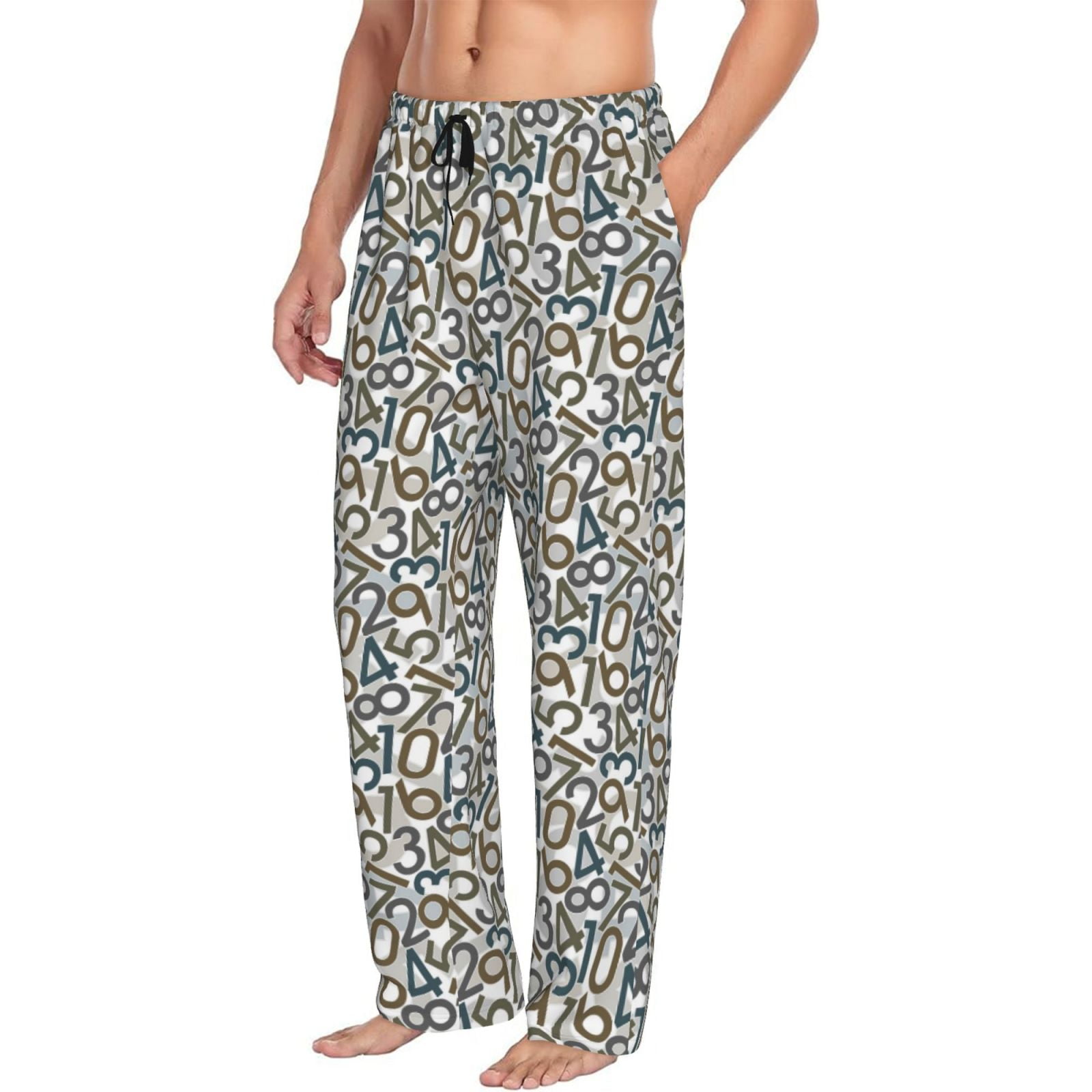 Long Pajama Pants for Men, Math Print color Comfort Mens Bottoms Sleep ...