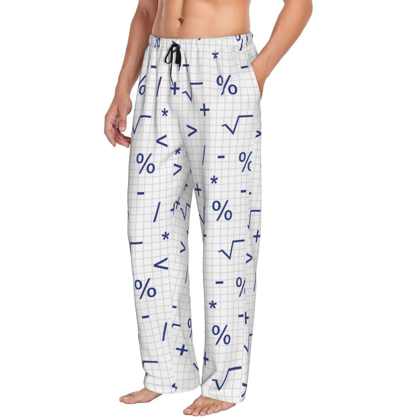 Long Pajama Pants for Men, Math Symbol Print comical Comfort Mens ...