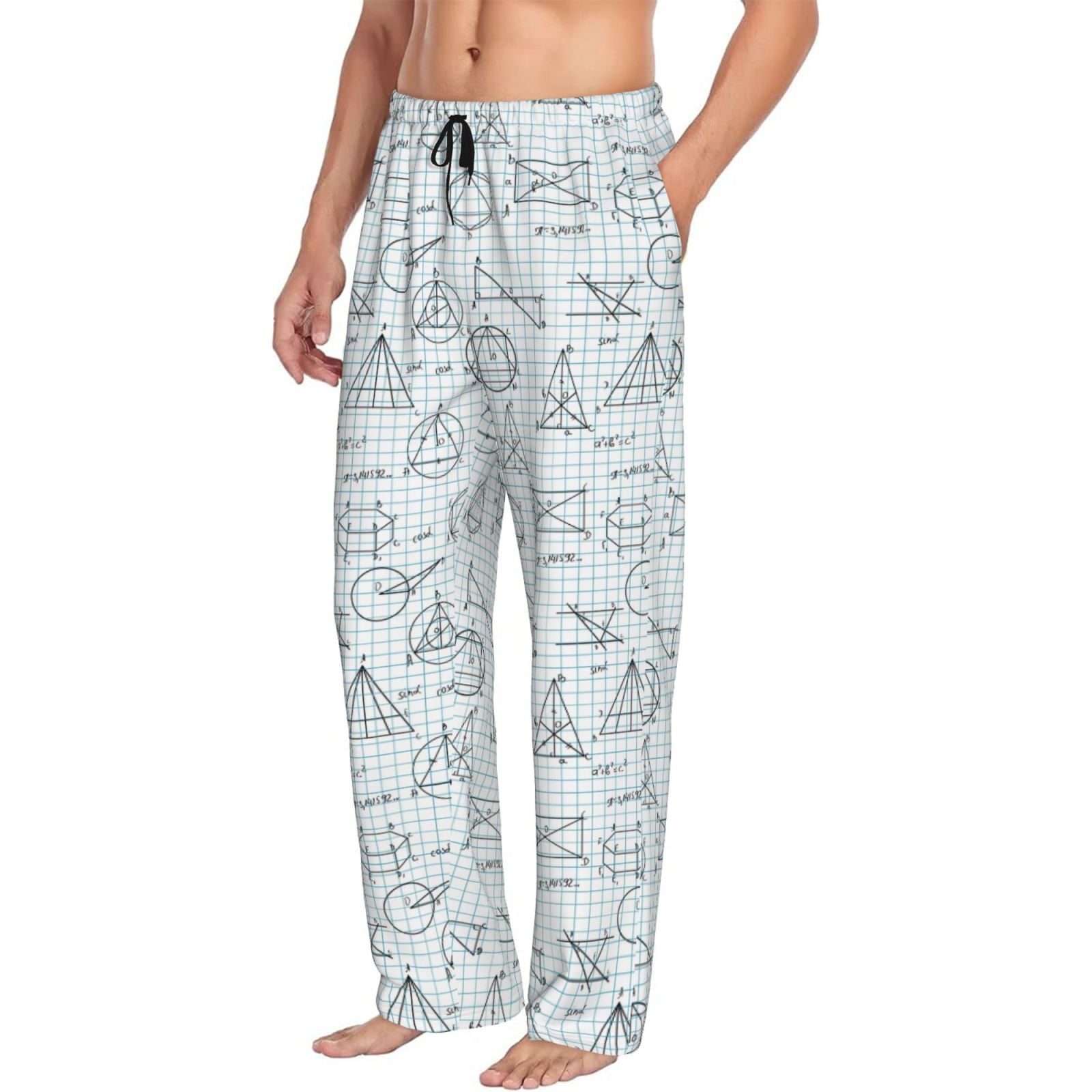 Long Pajama Pants for Men, Math equation Print Comfort Mens Bottoms ...