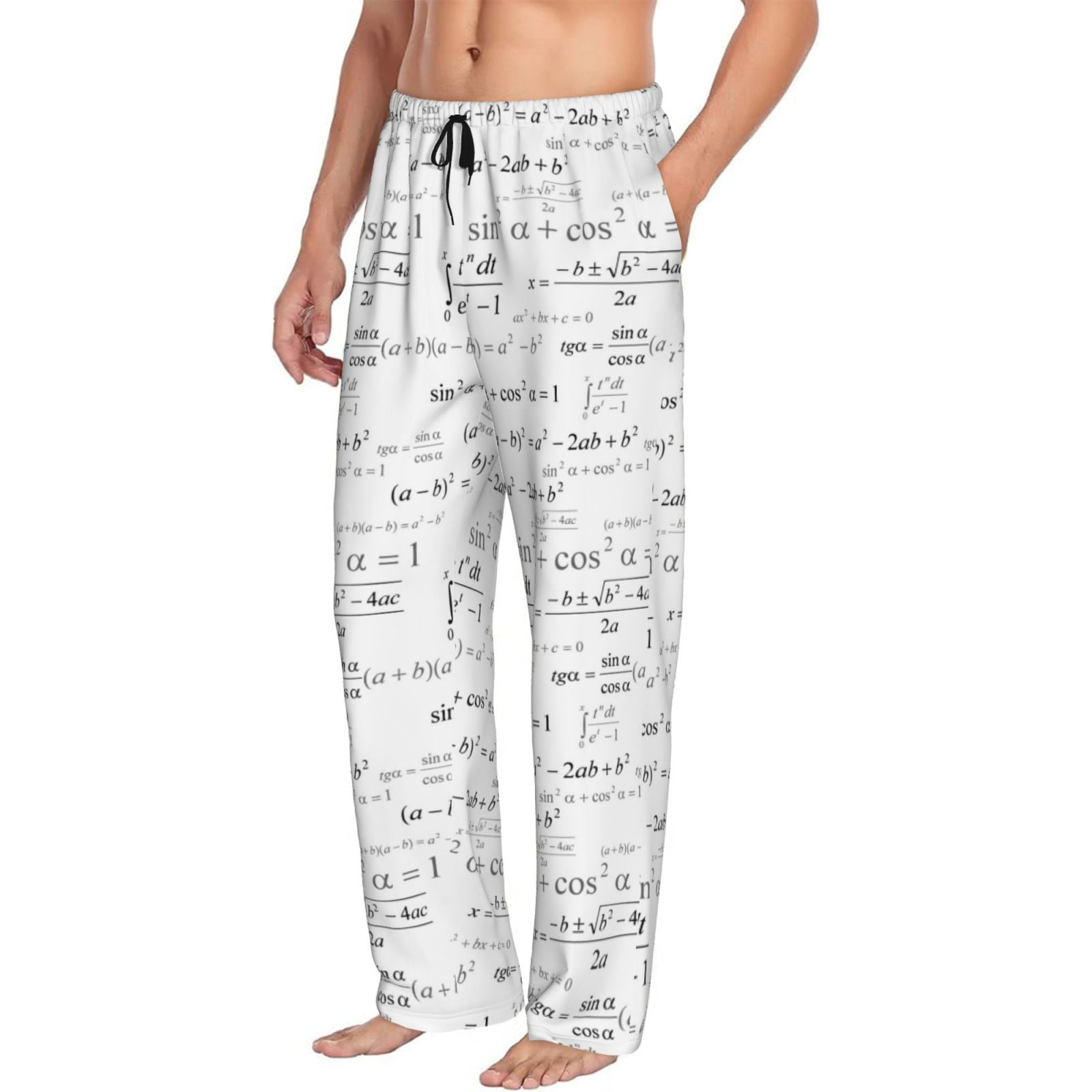 Long Pajama Pants for Men, Math equation design Comfort Mens Bottoms ...