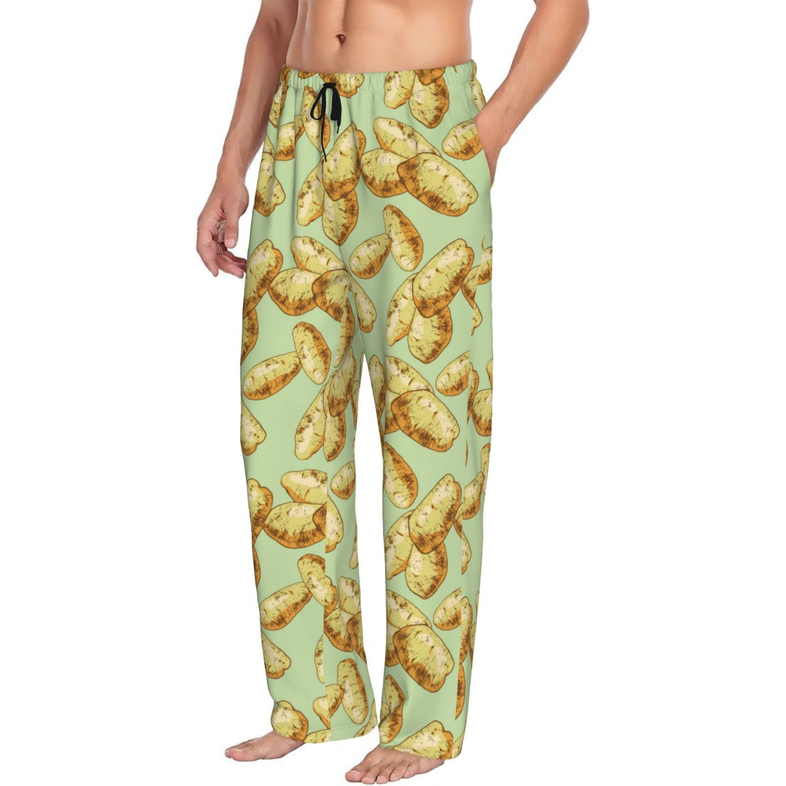 Long Pajama Pants for Men, Potato Pattern funny Comfort Mens Bottoms ...