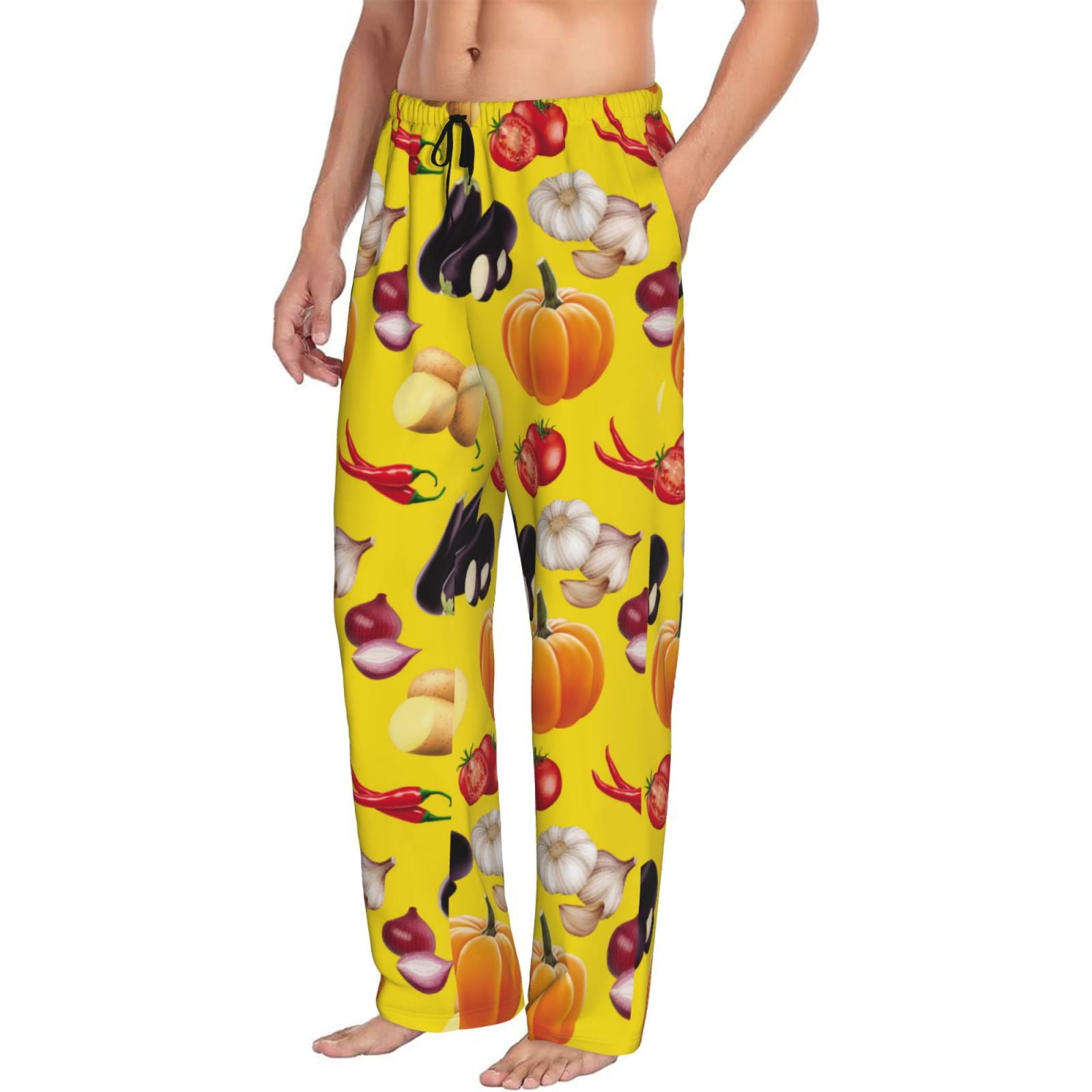 Long Pajama Pants for Men, Potato vegetable Comfort Mens Bottoms Sleep ...