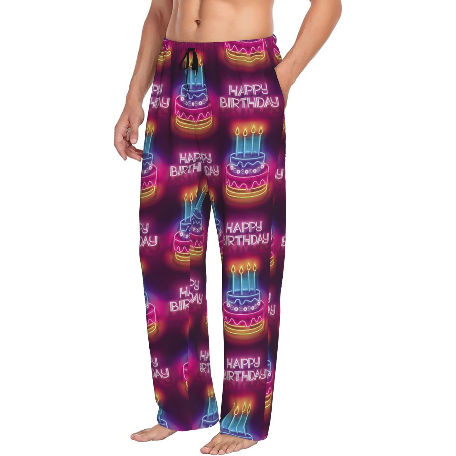 Long Pajama Pants for Men, bar Light Bulb Pattern Comfort Mens Bottoms ...