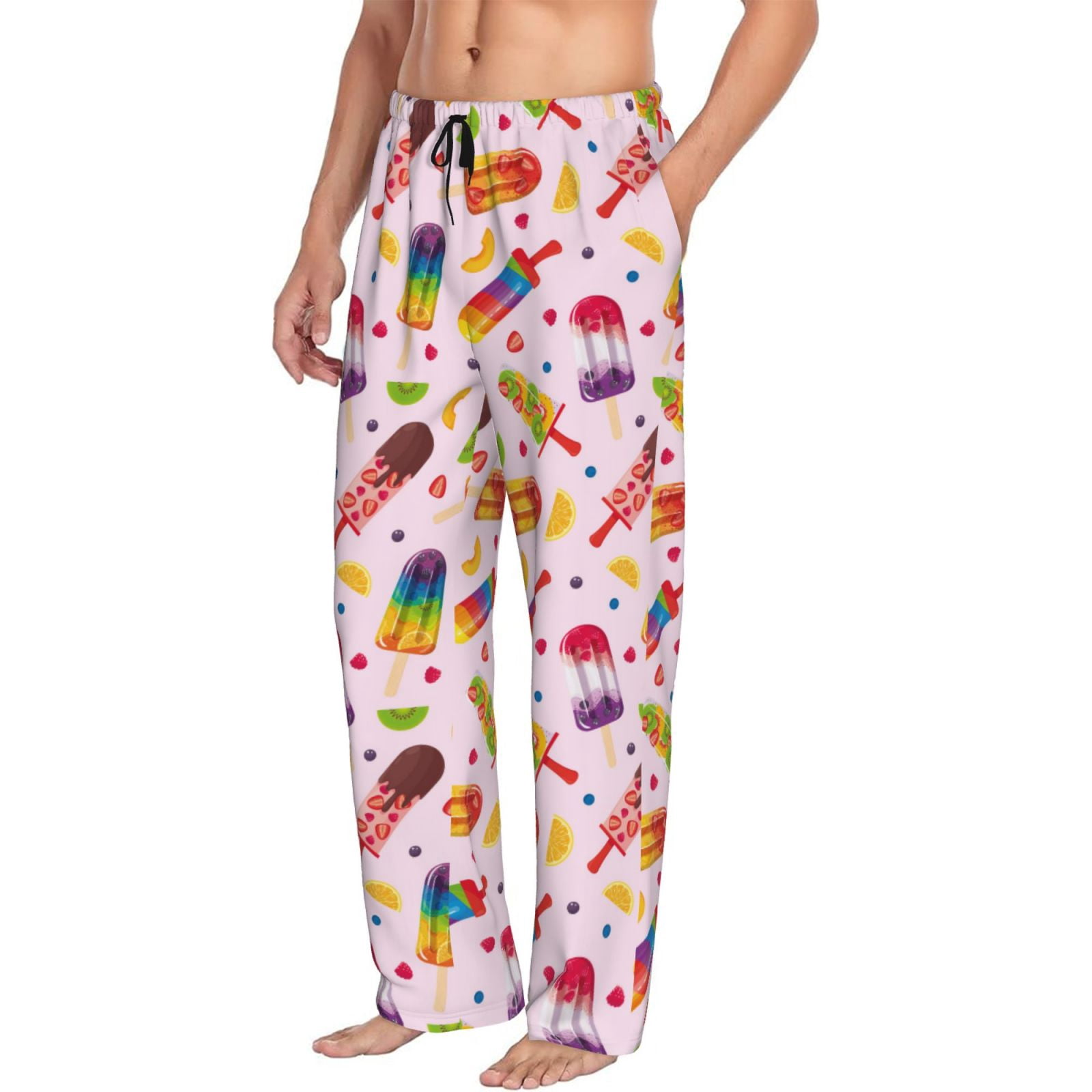 Long Pajama Pants for Men, cartoon Popsicle Comfort Mens Bottoms Sleep ...