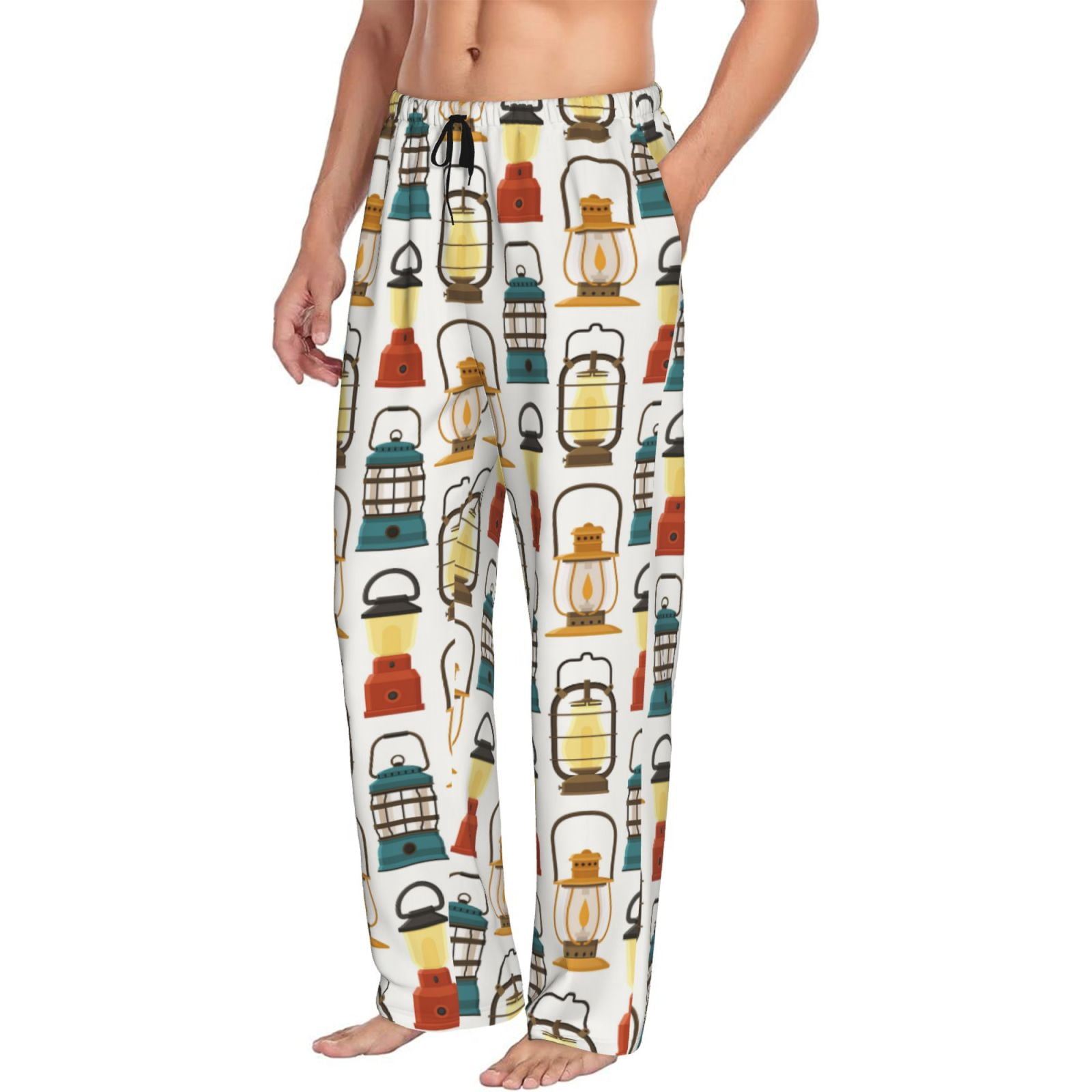 Long Pajama Pants for Men, colorful Light Bulb vintage Comfort Mens ...