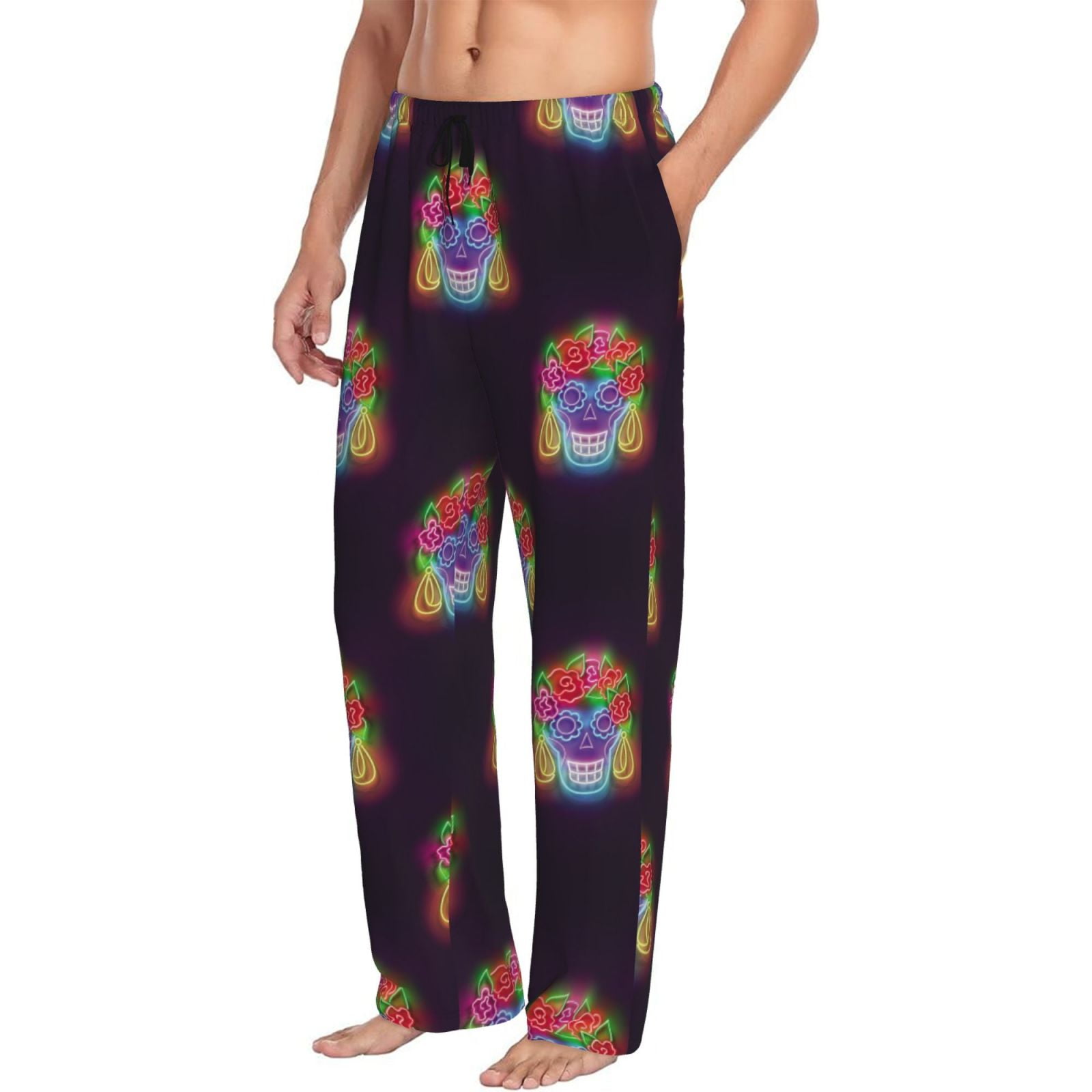Long Pajama Pants for Men, cool Light Bulb Pattern Comfort Mens Bottoms ...