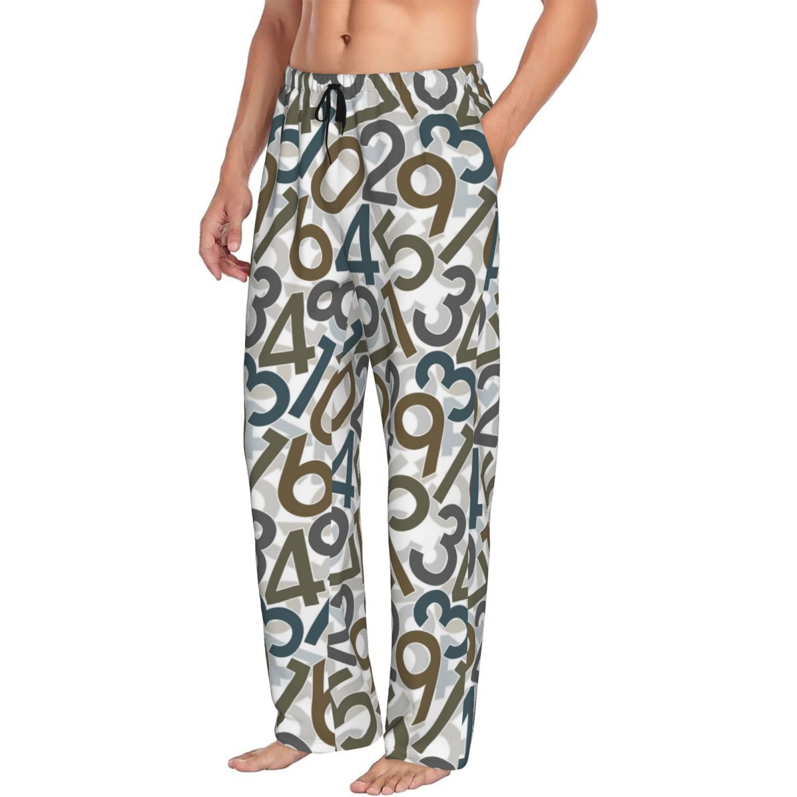Long Pajama Pants for Men, cool Math Print Comfort Mens Bottoms Sleep ...