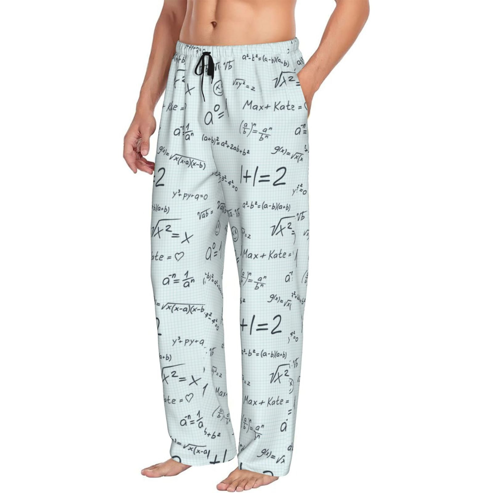 Long Pajama Pants for Men, equation formula math Print Comfort Mens ...