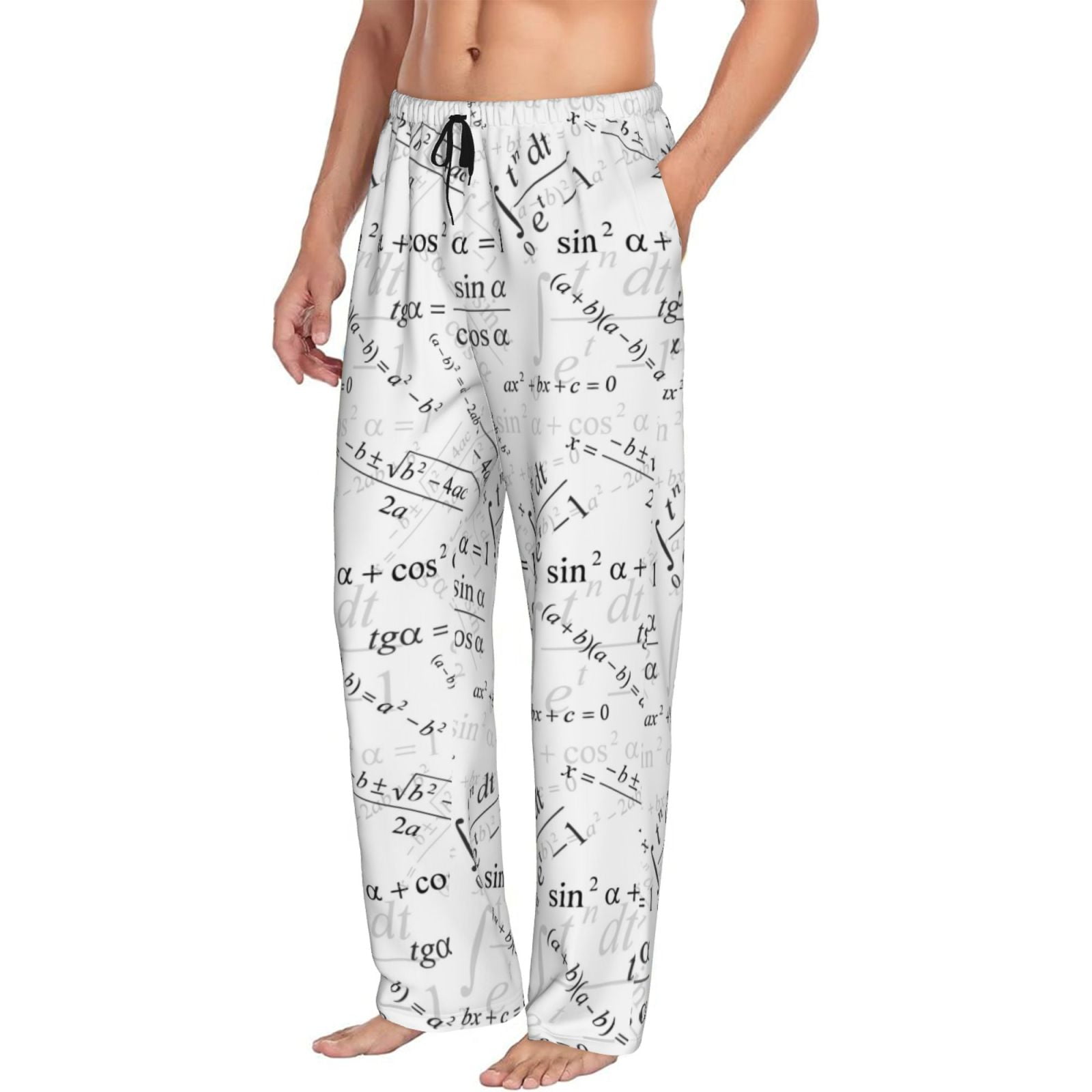Long Pajama Pants for Men, formula Math design Comfort Mens Bottoms ...