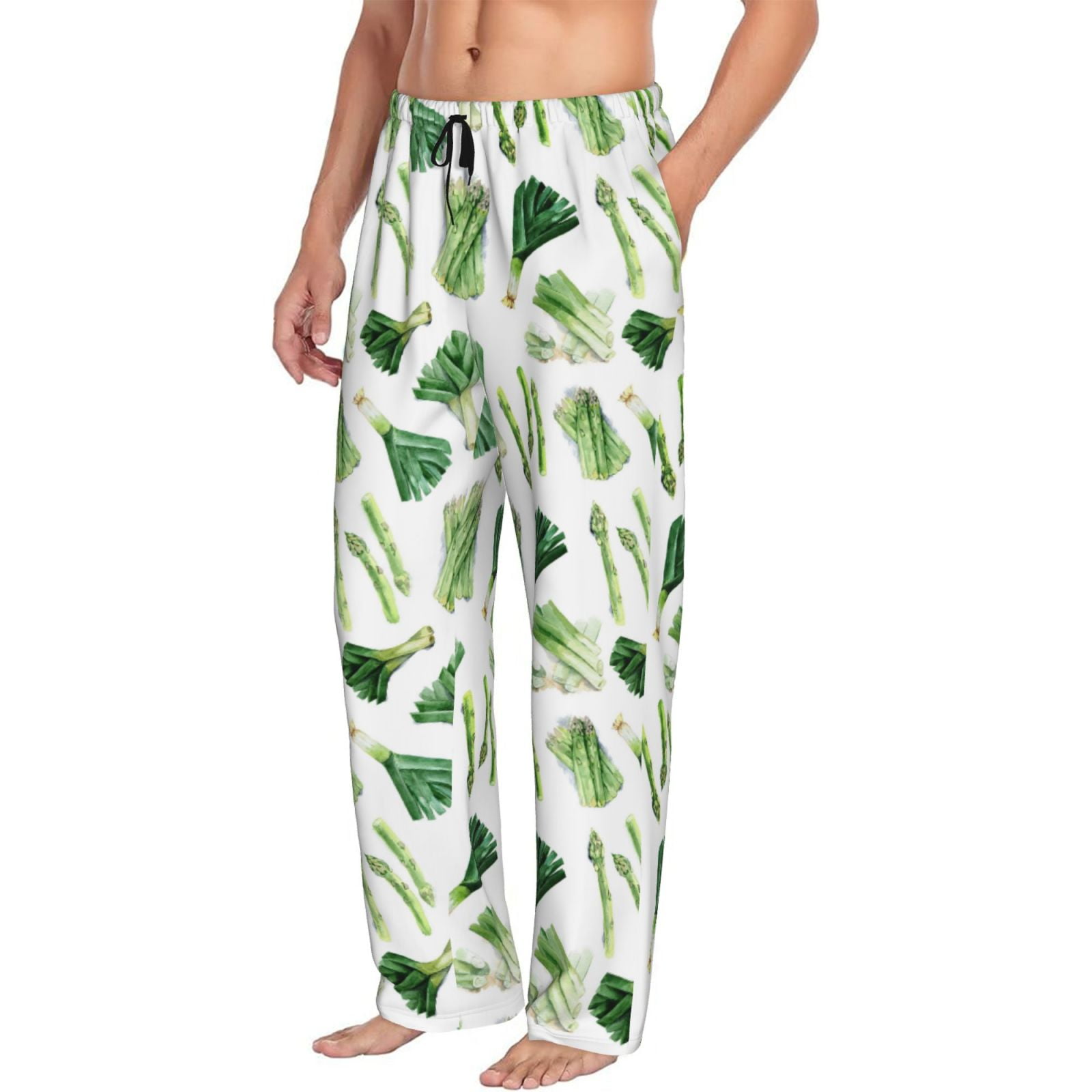 Long Pajama Pants for Men, vegetable Asparagu Comfort Mens Bottoms ...