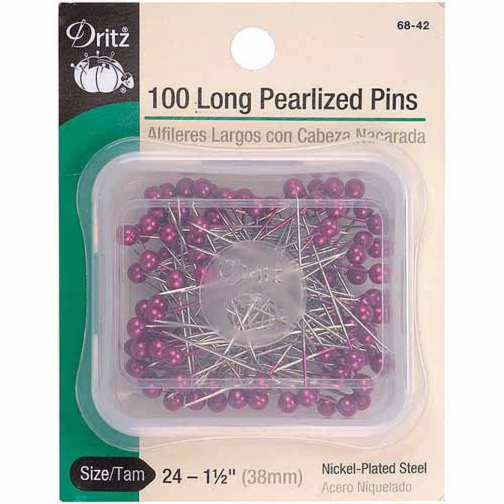 Long Pearlized Pins-Fuchsia Size 24 1-1/2" 100/Pkg - Walmart.com