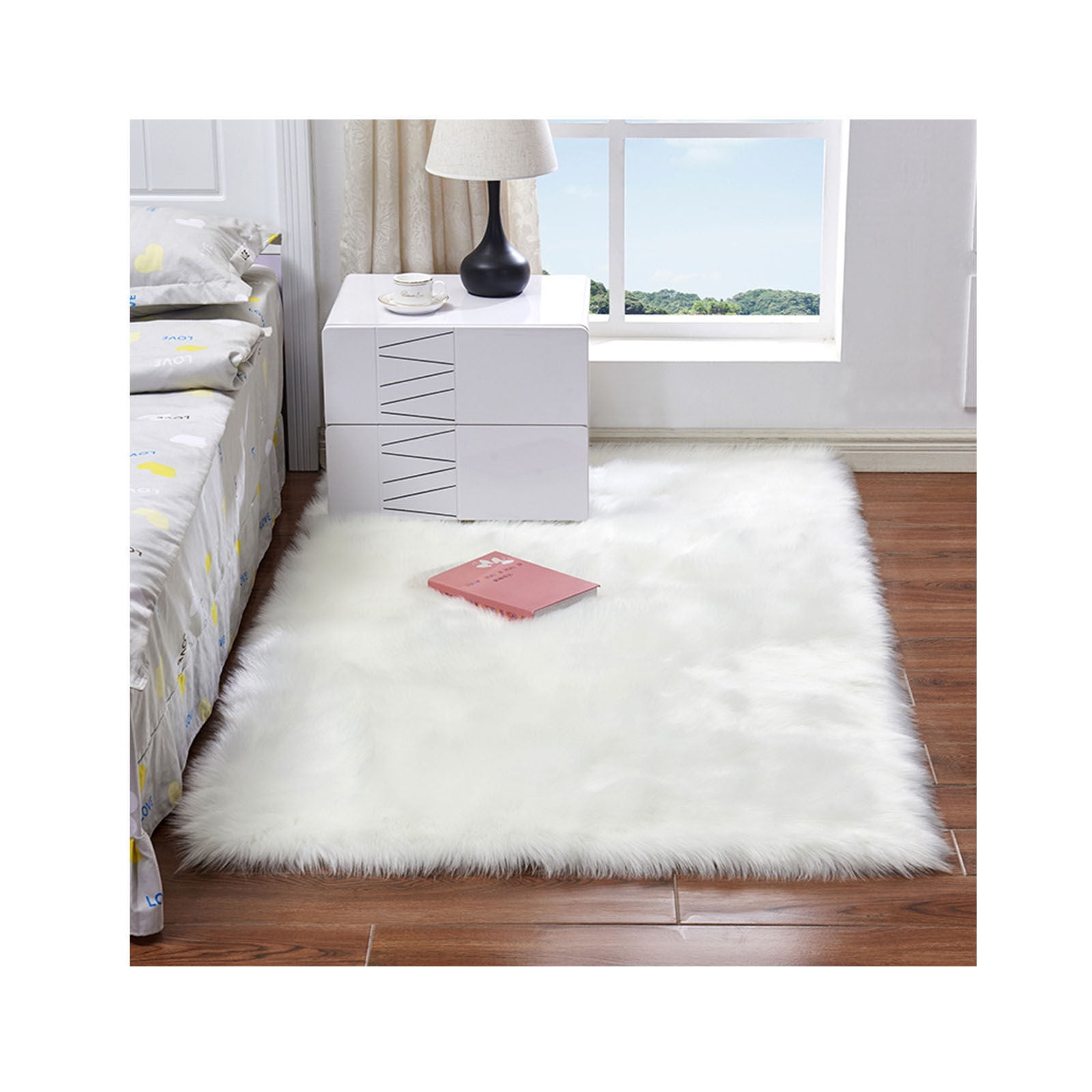 Long Pile Carpet Fluffy Rugs, Extra Soft Cozy Artificial Sheepskin ...