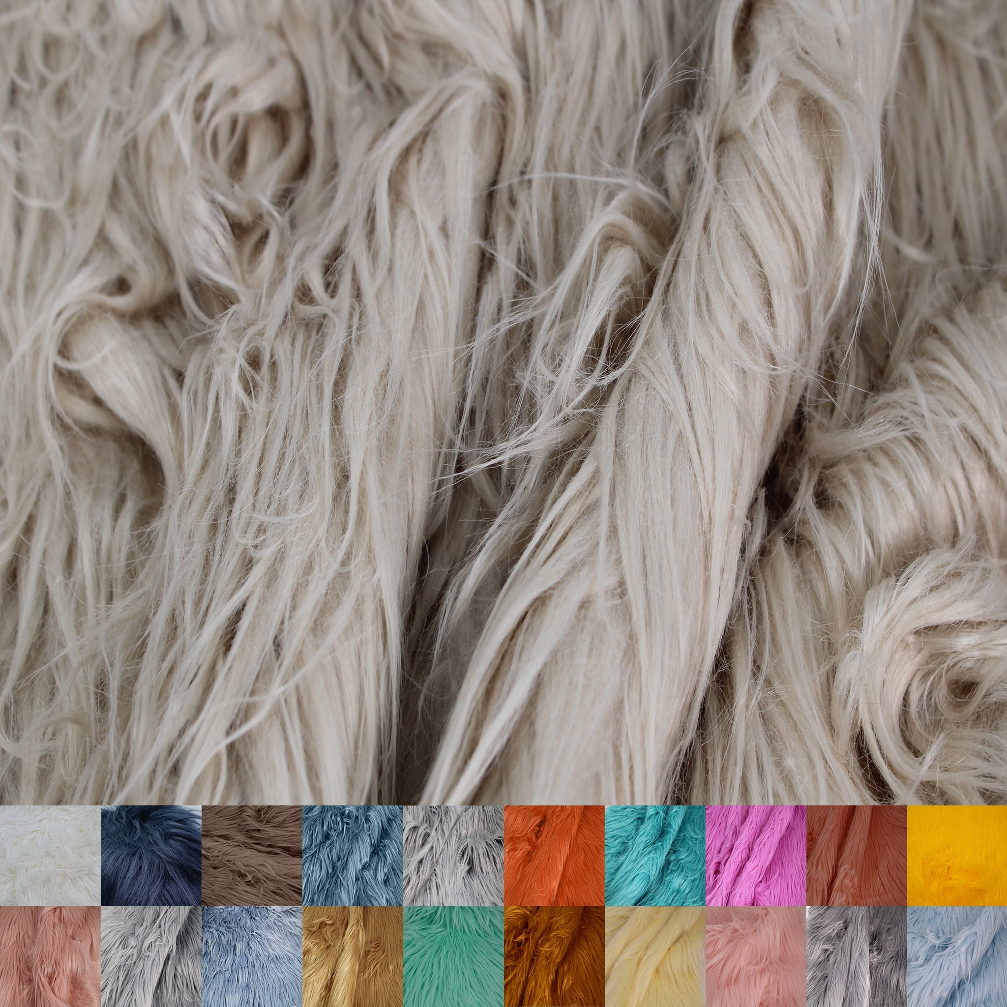 Long Pile Mongolian Faux Fur Fabric by the Yard – Soft DIY Craft ...