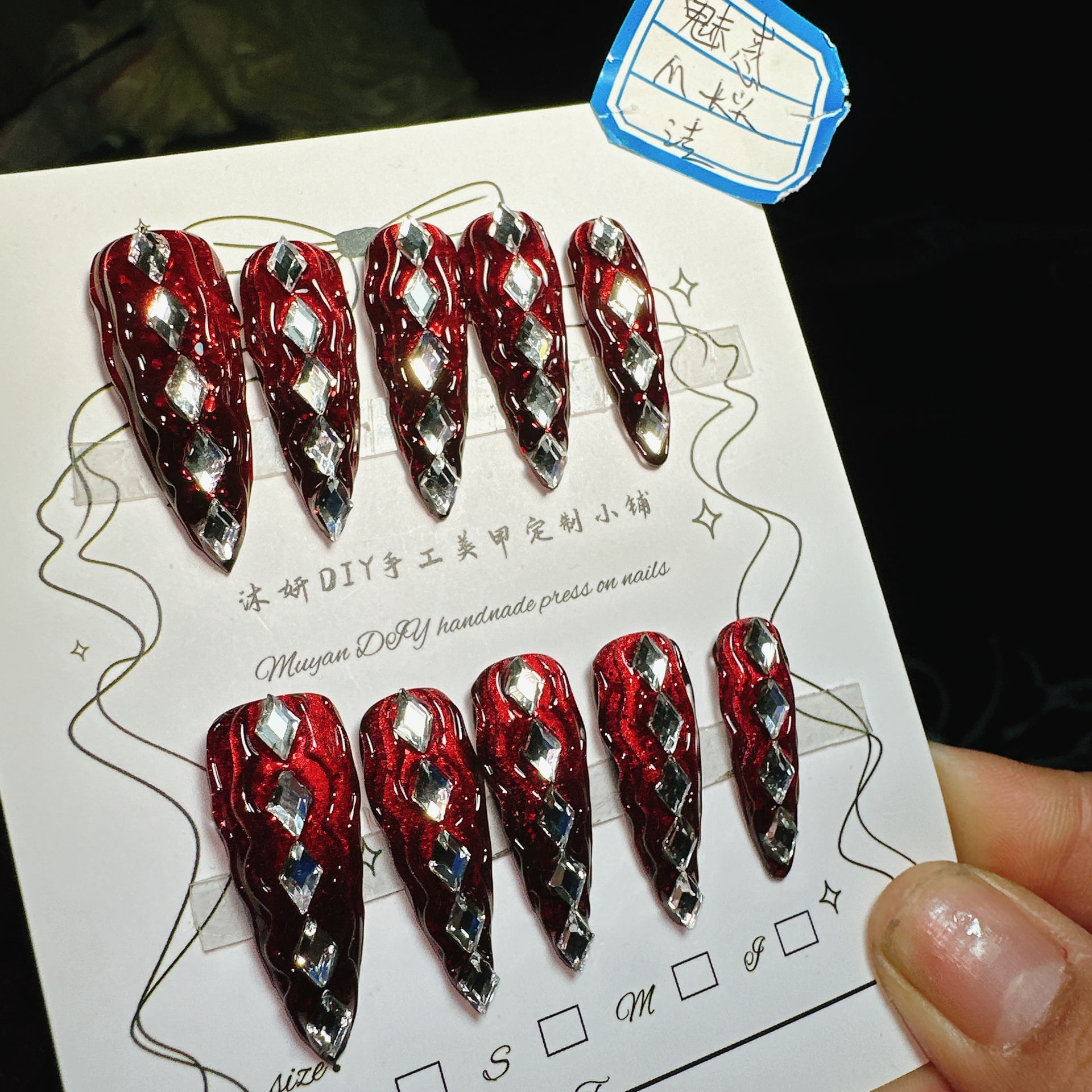 Long Pink-green gradient Pressed Nails Coffin,French pink-purple ...