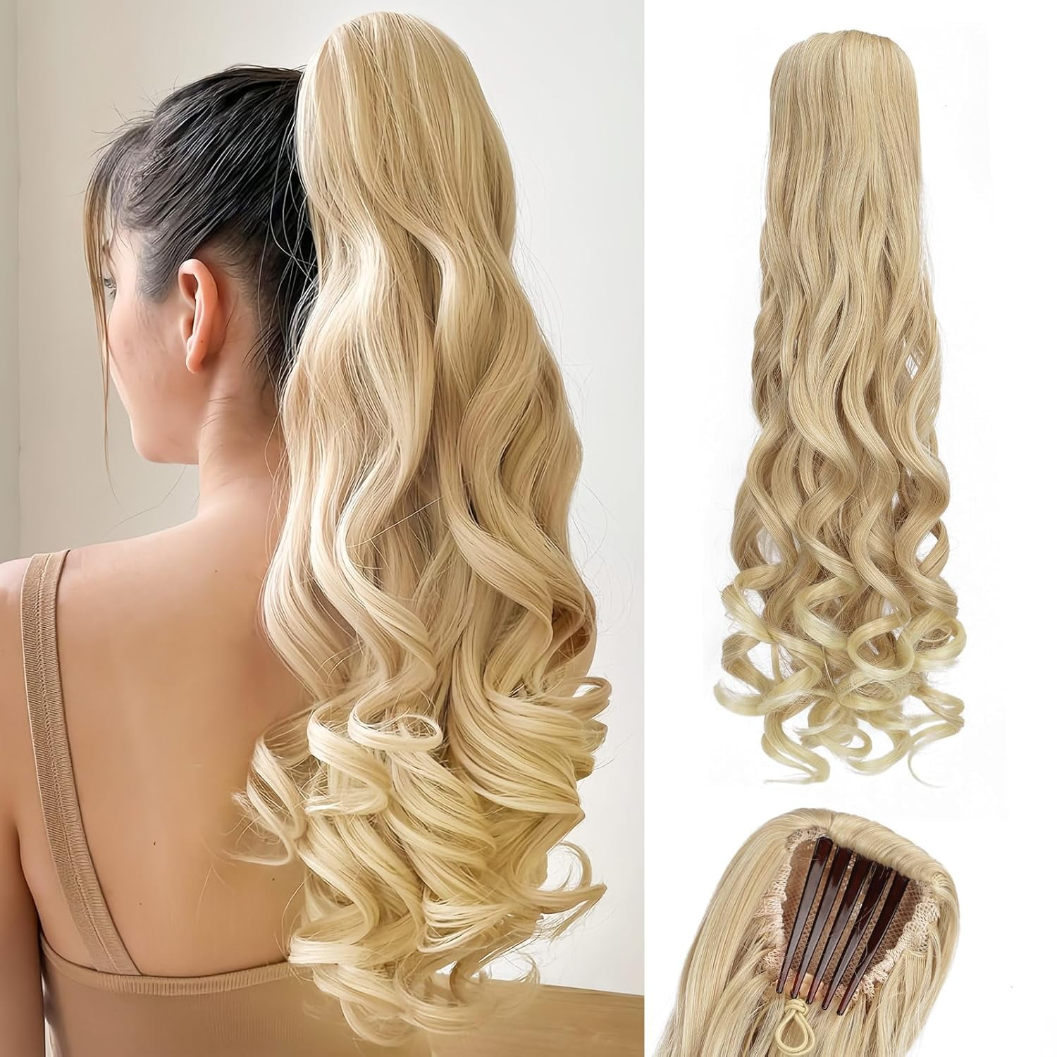 Long Ponytail Extension, Long Loose Wavy Ponytail Extension with Comb ...