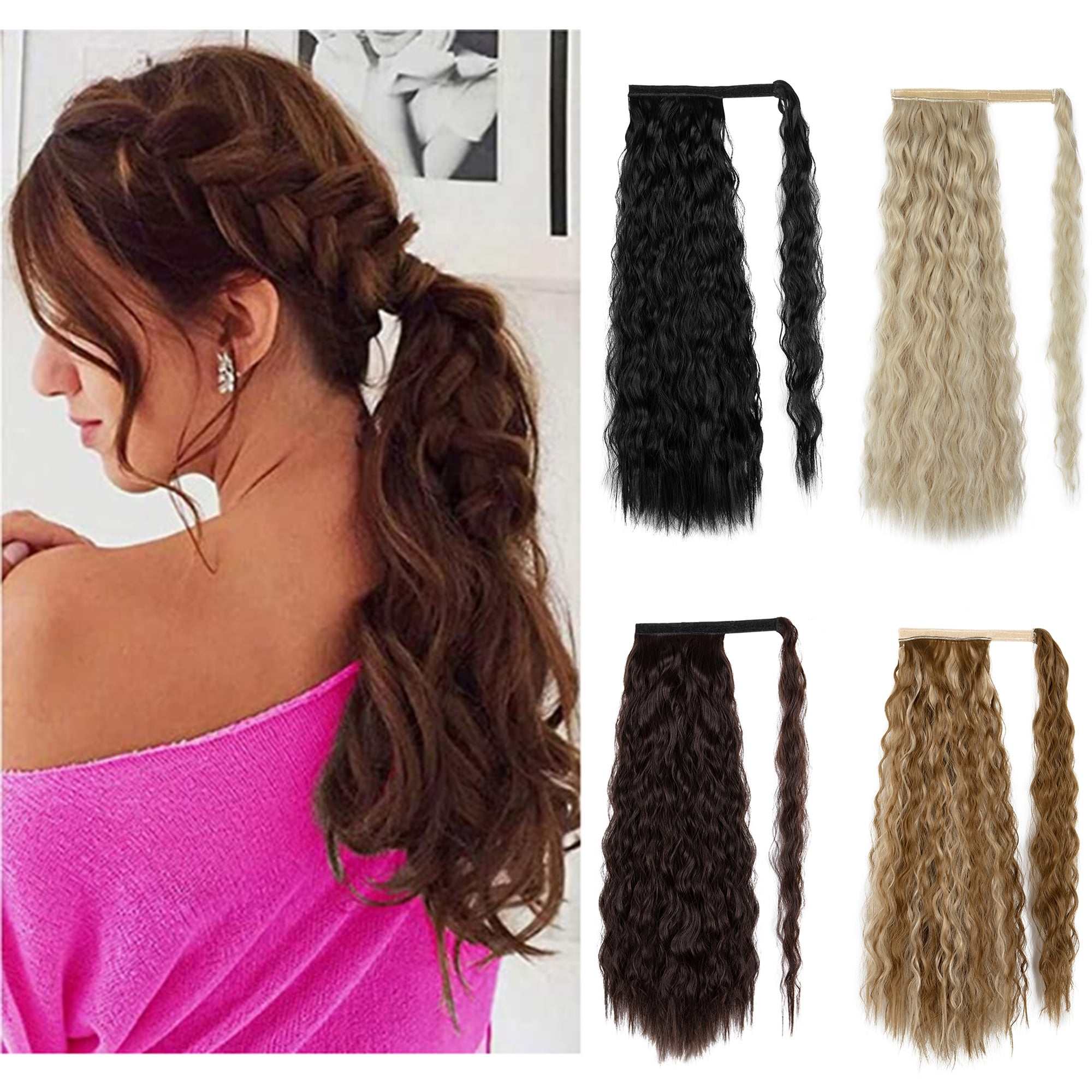 Long Ponytail Extensions for Women Curly Ponytail Hair Piece Synthetic ...