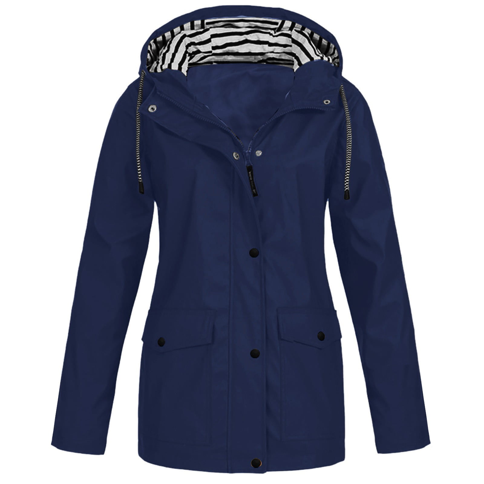 Long Puffer Coat Zip Up Rain Jackets for Women Lightweight Waterproof ...