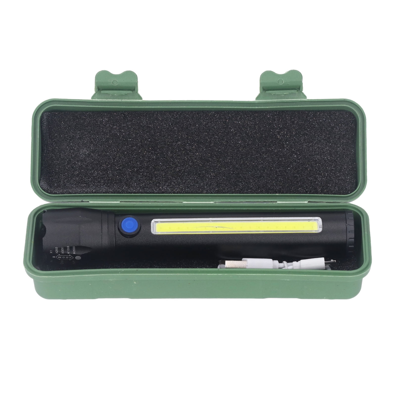 Long Range COB Zoom Torch with Telescopic Focus Super Bright USB ...