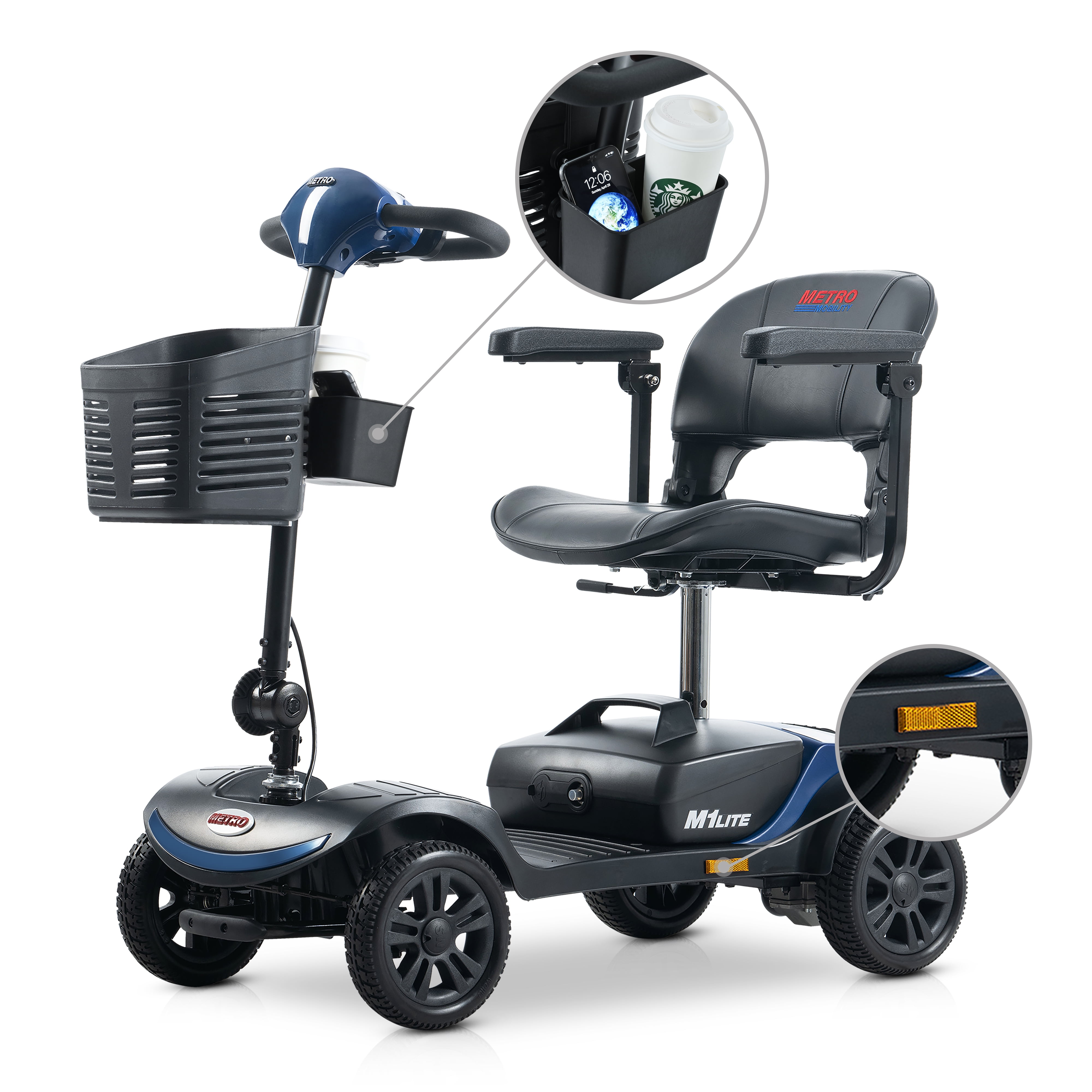 Long Range Foldable 4 Wheels Mobility Scooter, Electric Powered ...