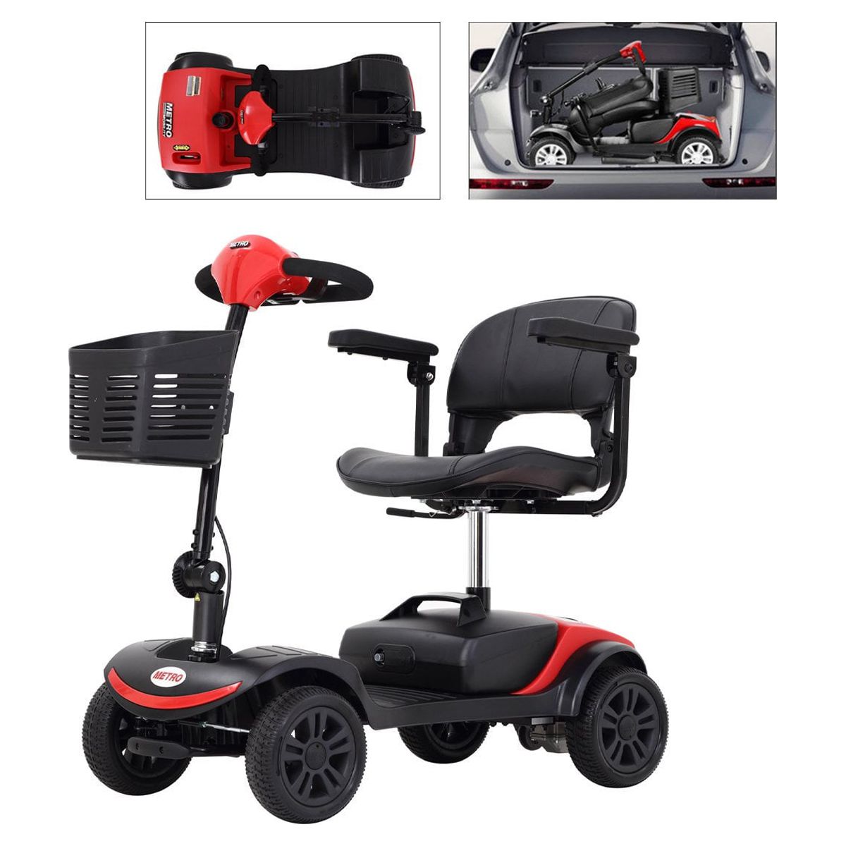 Long Range Foldable 4 Wheels Mobility Scooter, Electric Powered ...