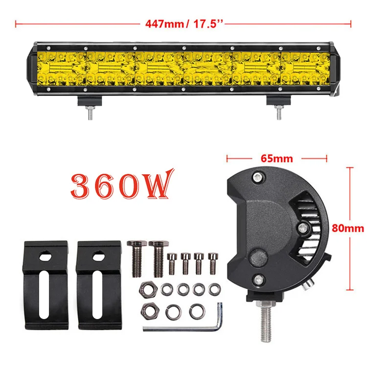 Long Range LED Work Light Bar 4X4 Offroad Led Headlights 12~24V Amber ...