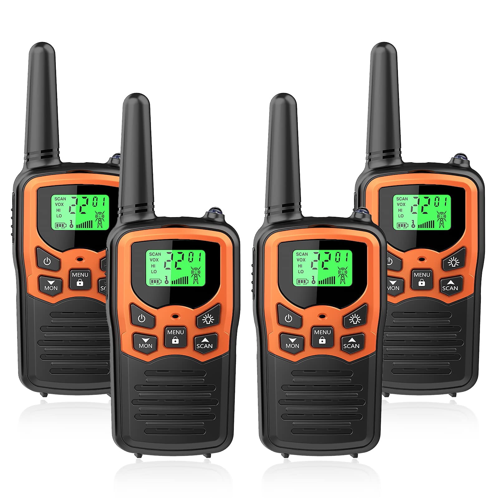 Long Range Walkie Talkies for Adults & Kids, 4-Pack with 22 FRS ...