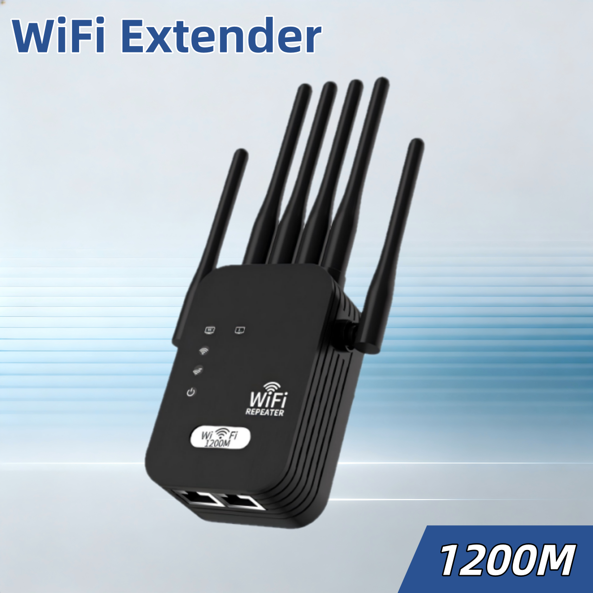 Long Range WiFi Extender 1200M 2026 Upgraded (Black)- 6 Directional ...