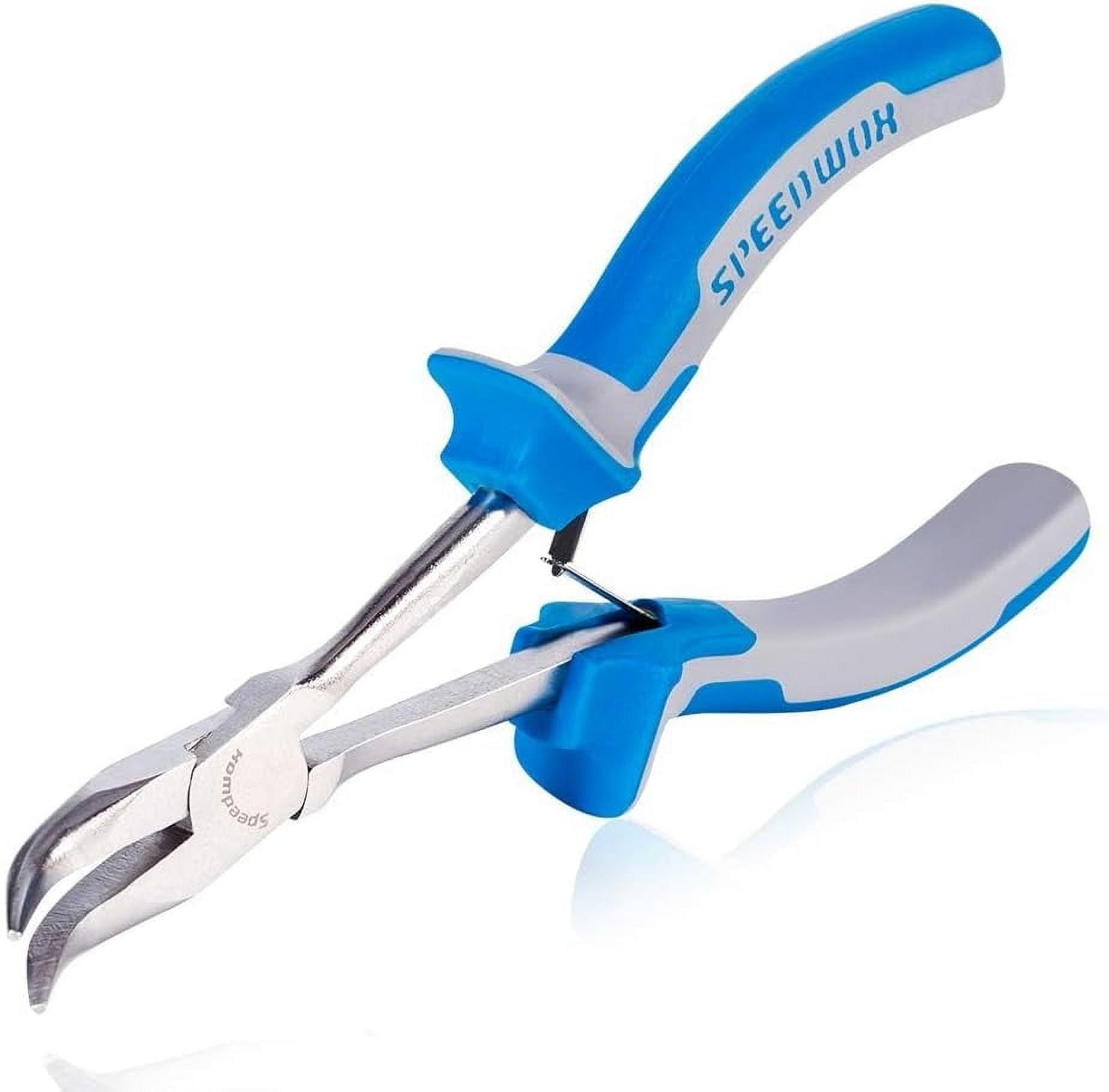 Long Reach Bent Nose Pliers 6 Inches 45 Degree Curved Mini Chain Nose ...