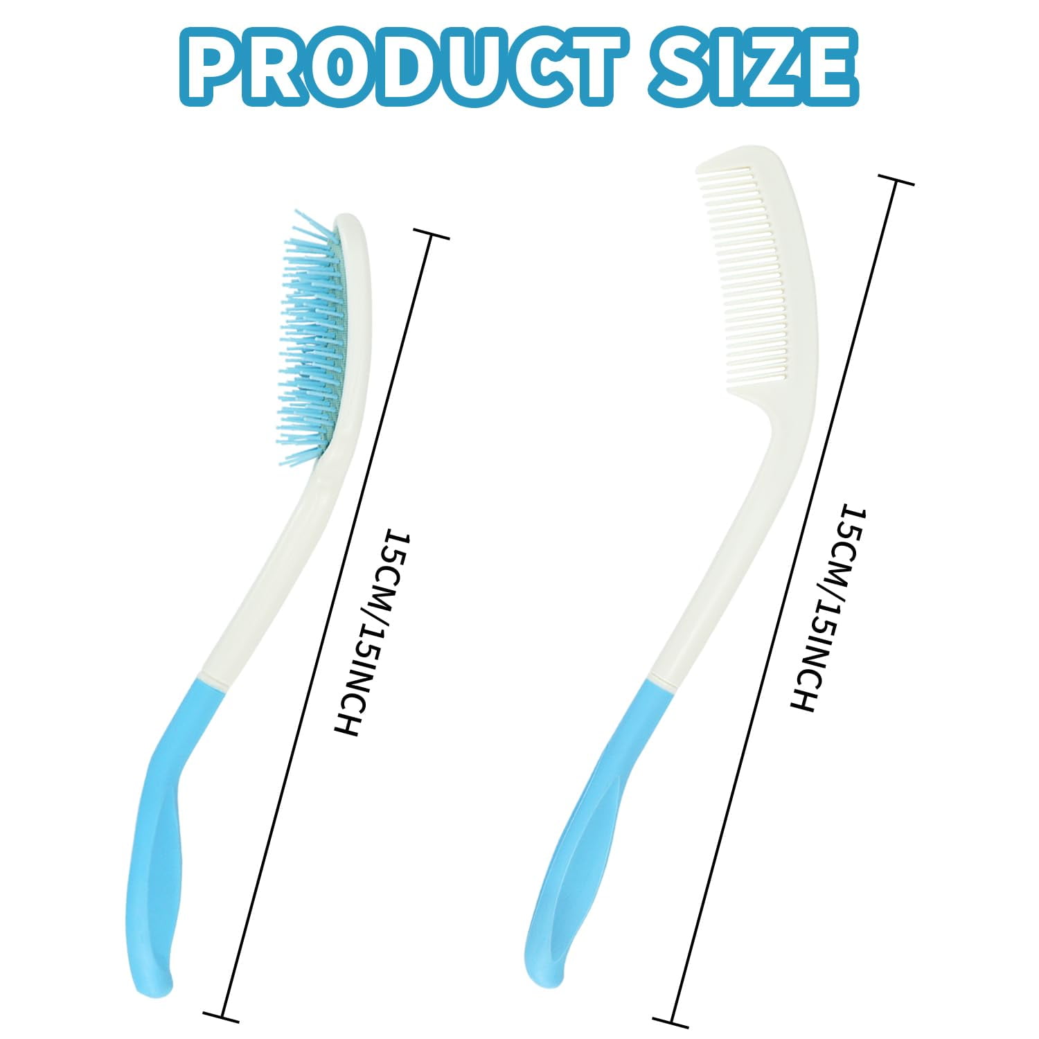 Long Reach Handled Comb And Hair Brush Set For Elderly And Hand ...