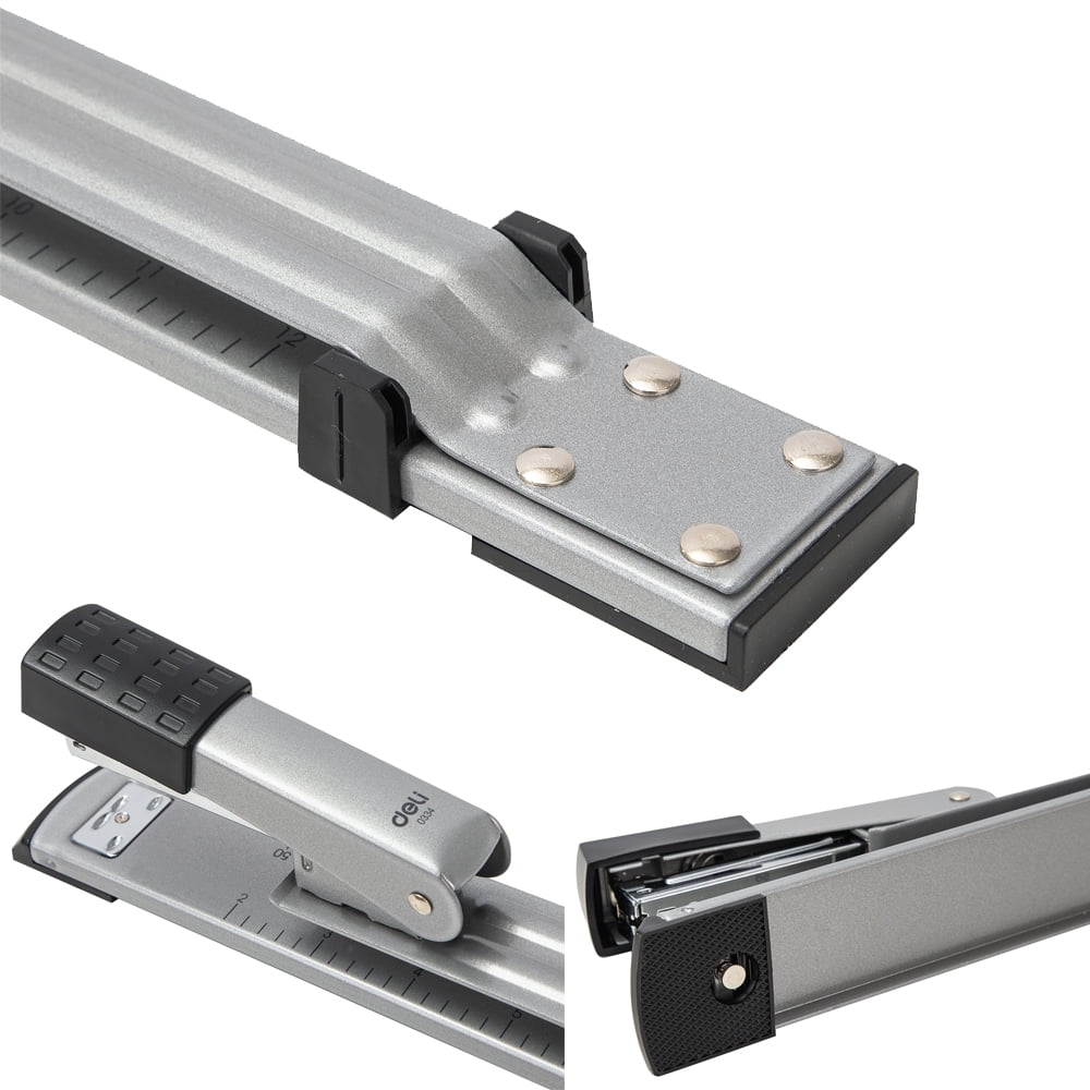Long Reach Stapler Heavy Duty Stapler with Middle Seam, Built-in Ruler ...