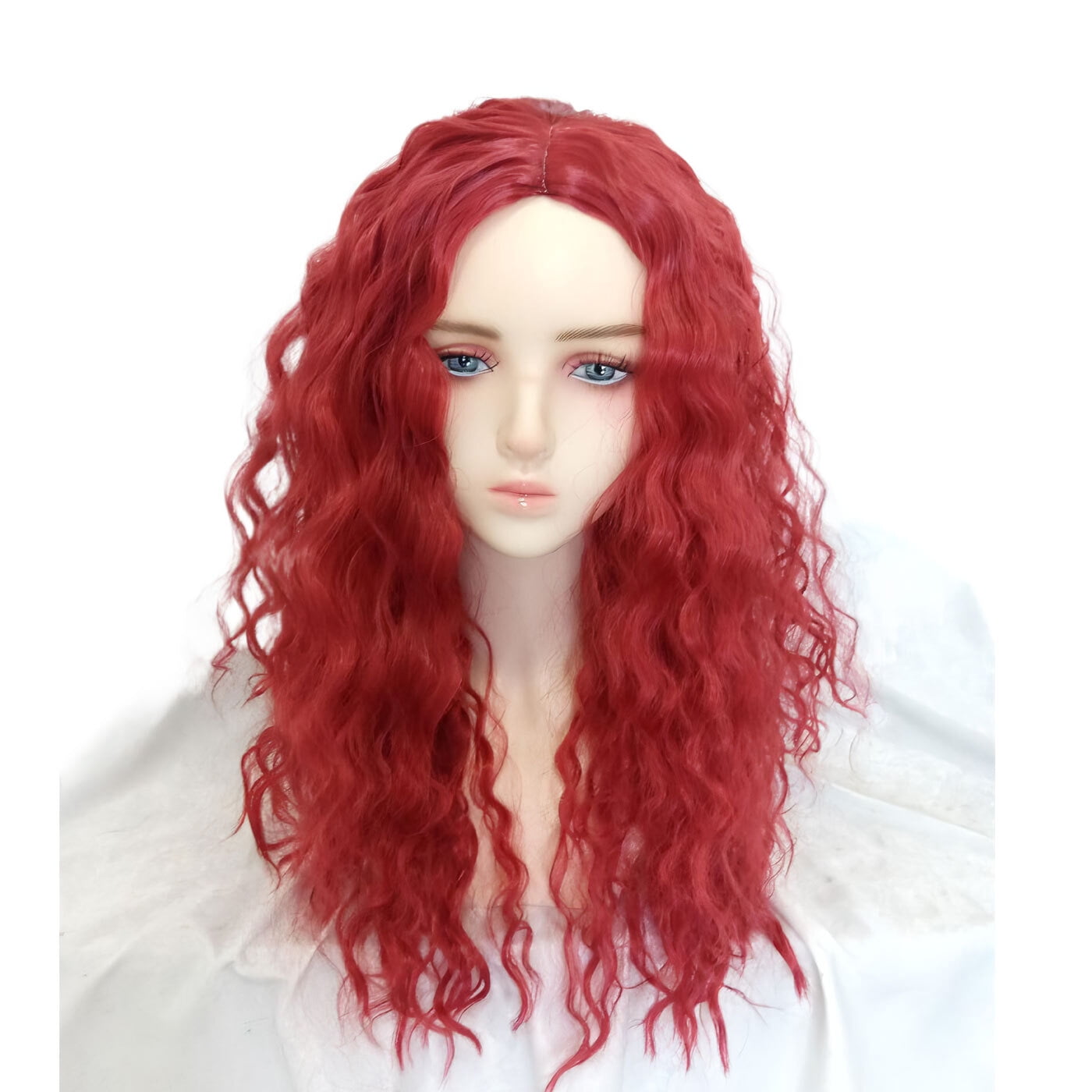 Long Red Curly Wig Halloween Cosplay Party Costume Wig - Walmart.com