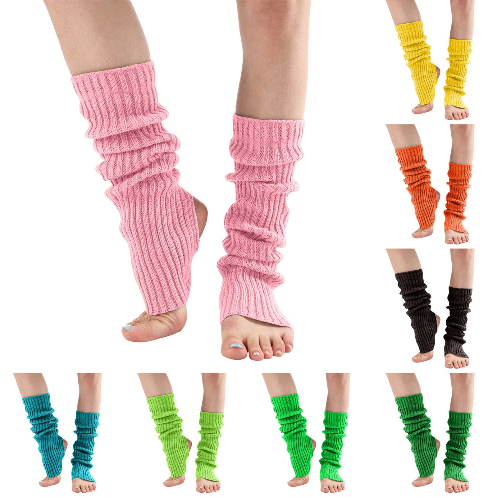 Long Ribbed Knit Leg Warmers for Women and Men 80s Style Dance Sports ...