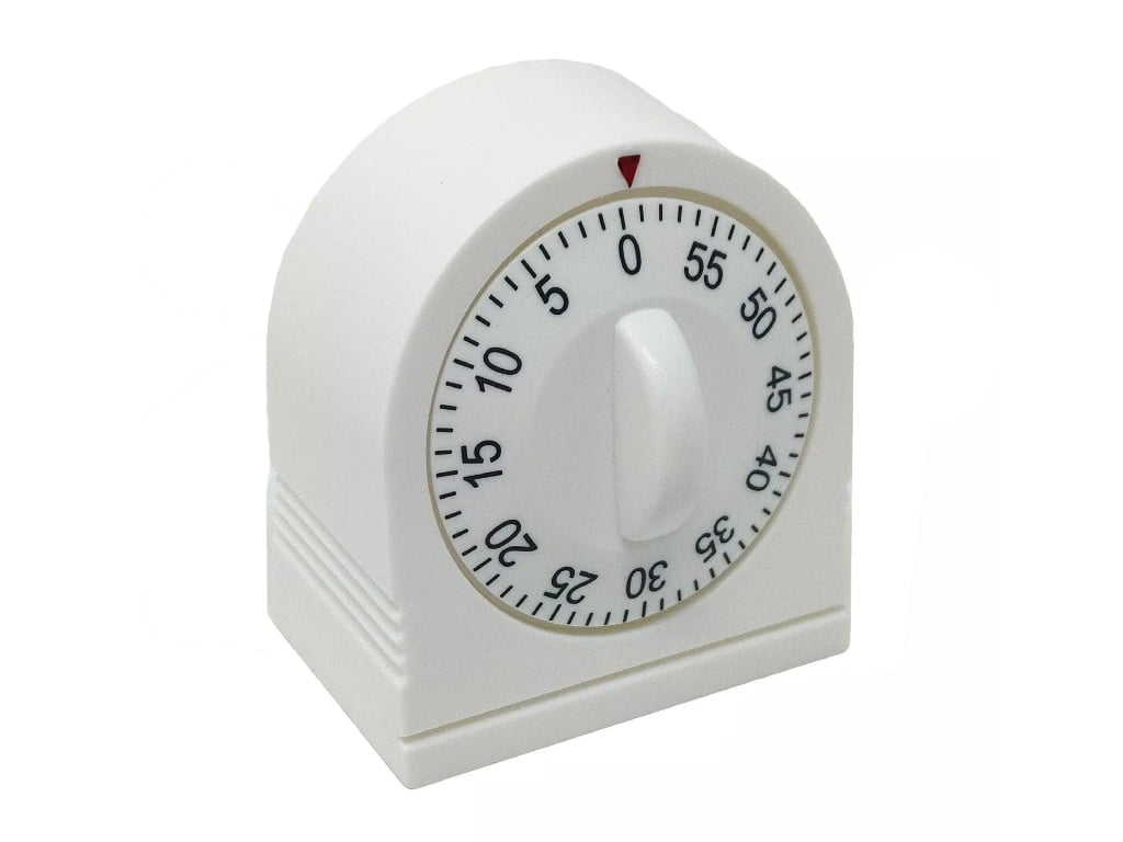 Table King Mechanical Kitchen Timer, 60-Minute Analog, White, Loud Ring ...