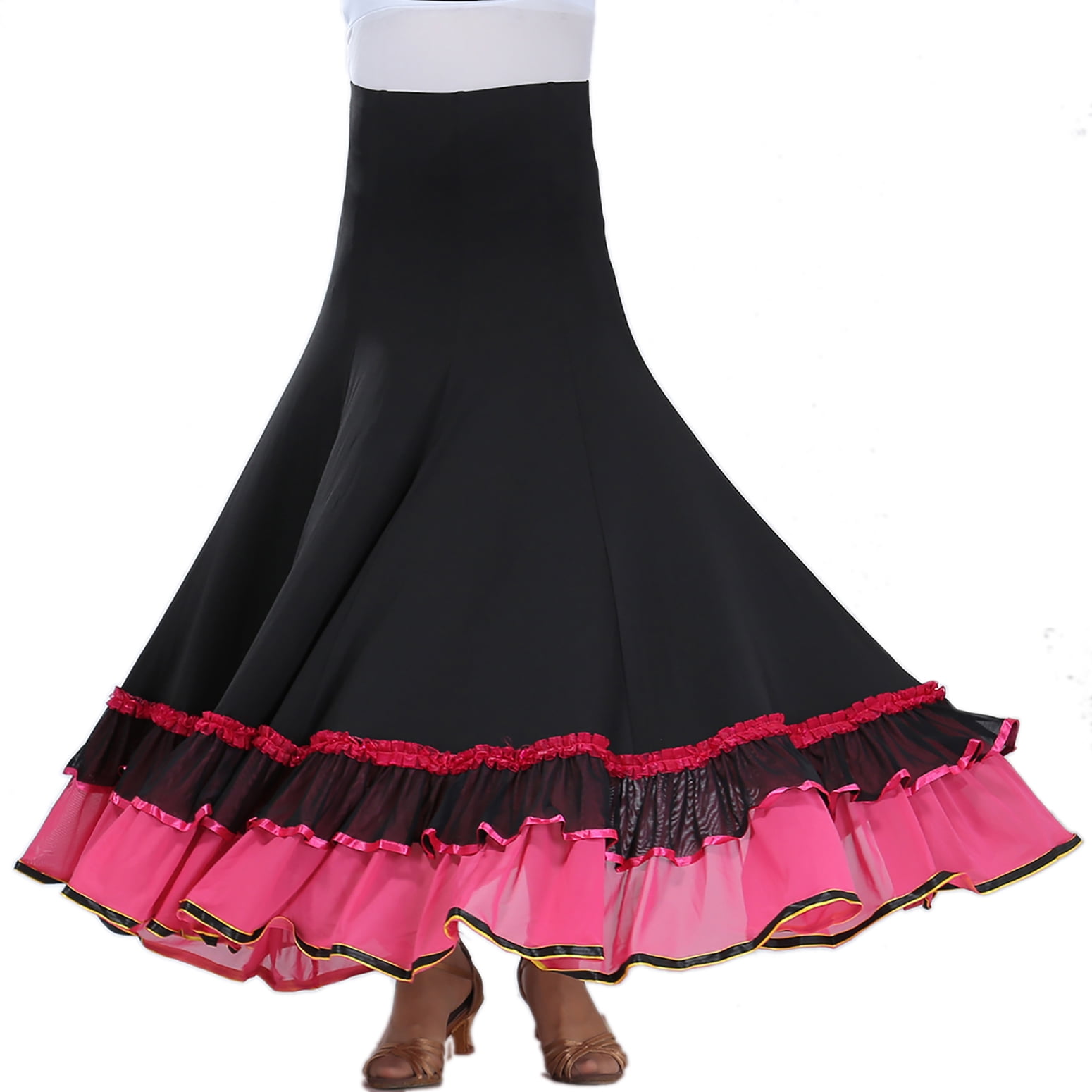 Long Ruffle Standard Ballroom Smooth Dance Praise Skirts for Sale ...
