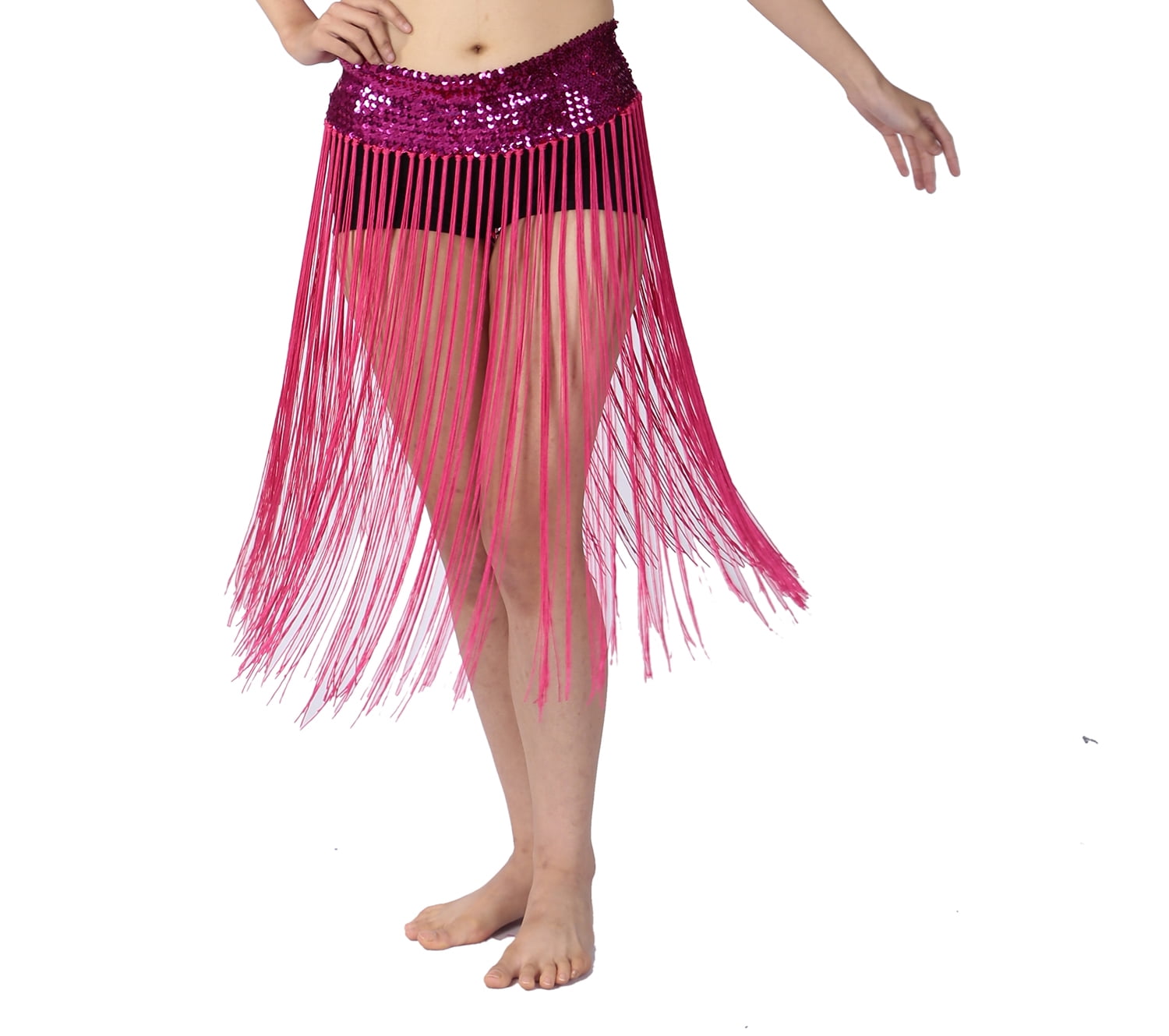 Long Sequin Fringe Belly Dance Hip Scarves Scarf for Tribal Fusion ...