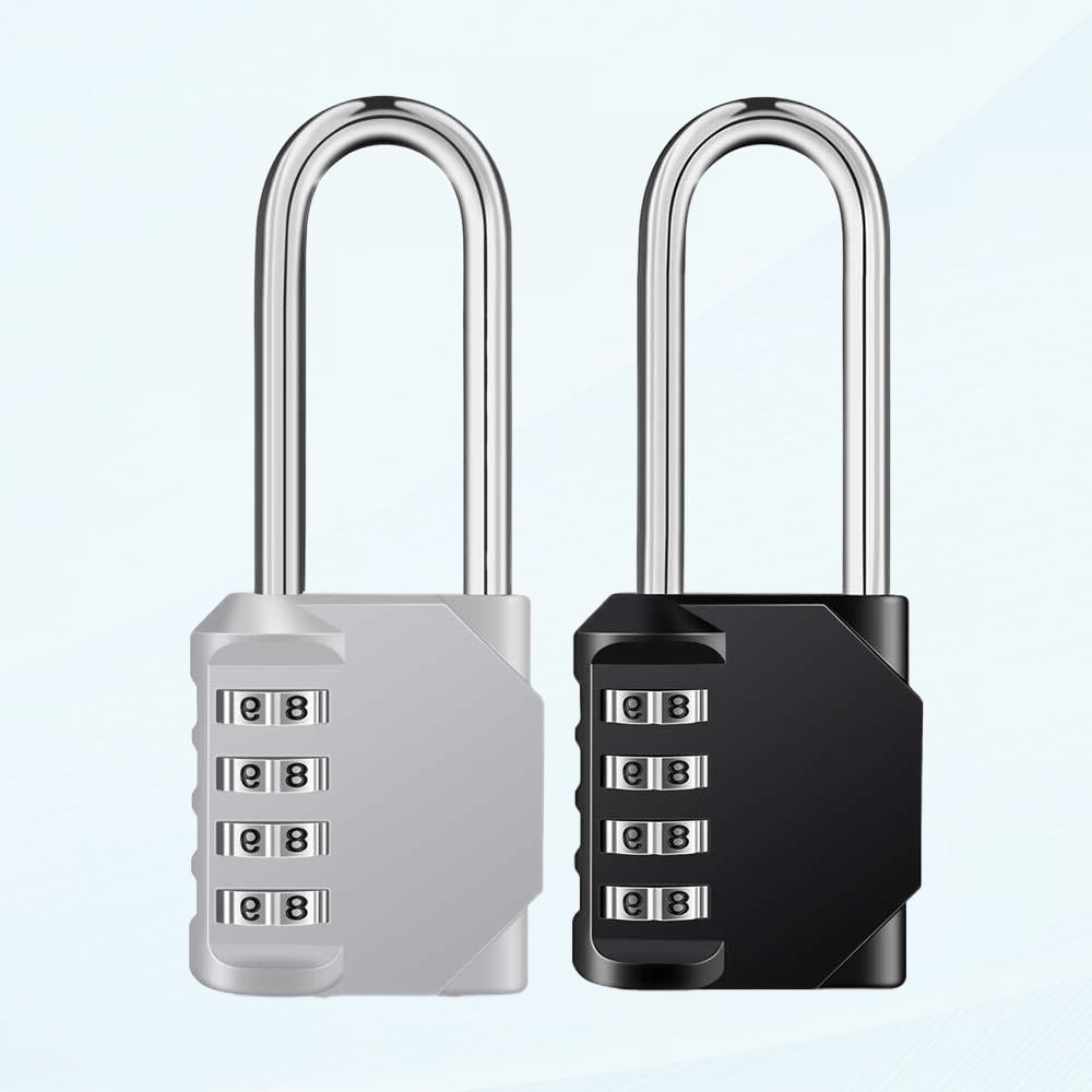 Long Shackle Combination Lock, 4 Position Resettable Waterproof Padlock ...