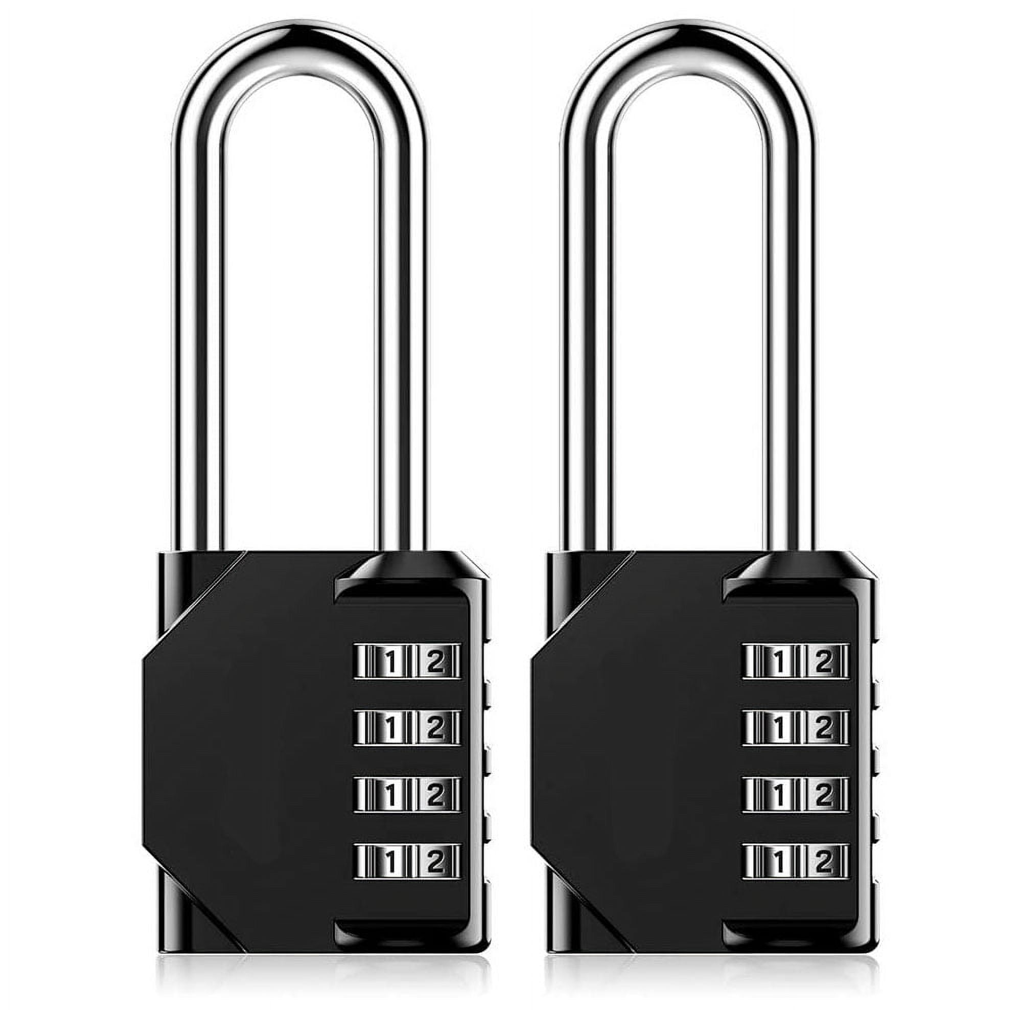 Long Shackle Padlock 2.5 Inch Combo Locks, 4 Digit Long Shackle ...