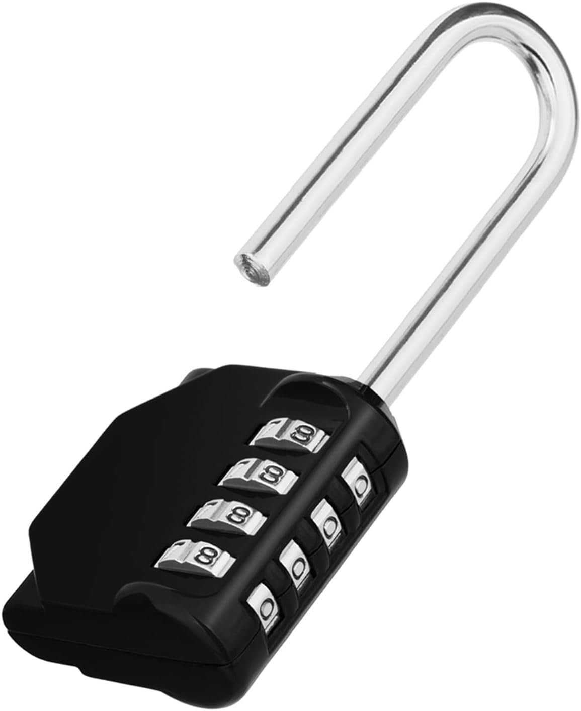 Long Shackle Padlock, 4 Digit Combination Lock, Resettable Weatherproof ...