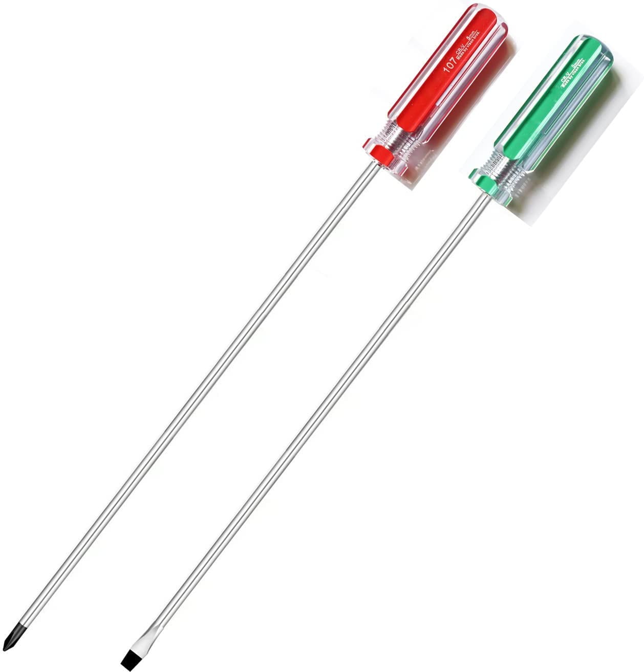 Long Shaft Phillips Screwdriver 8inch PH2 and Slotted Screwdriver Set ...